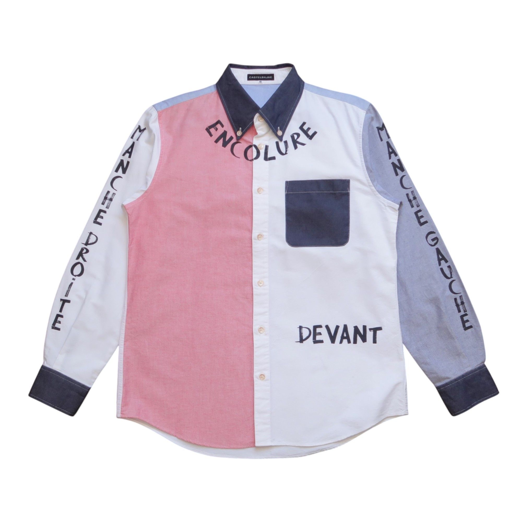 Japanese Brand 1990s Castelbajac Panelled Poem Shirt with Tie Punk ...