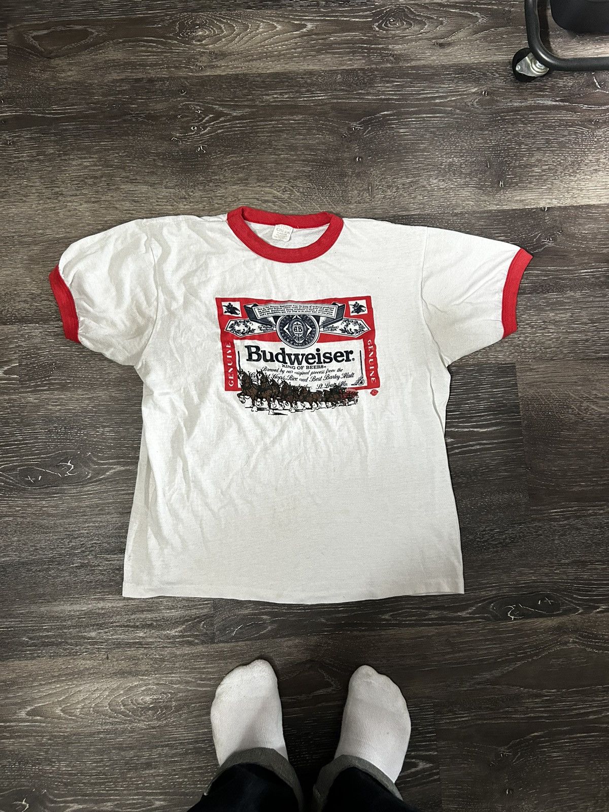 Budweiser × Streetwear × Vintage Vintage 1970s/1980s Budweiser King Of Beers Ringer Tee | Grailed