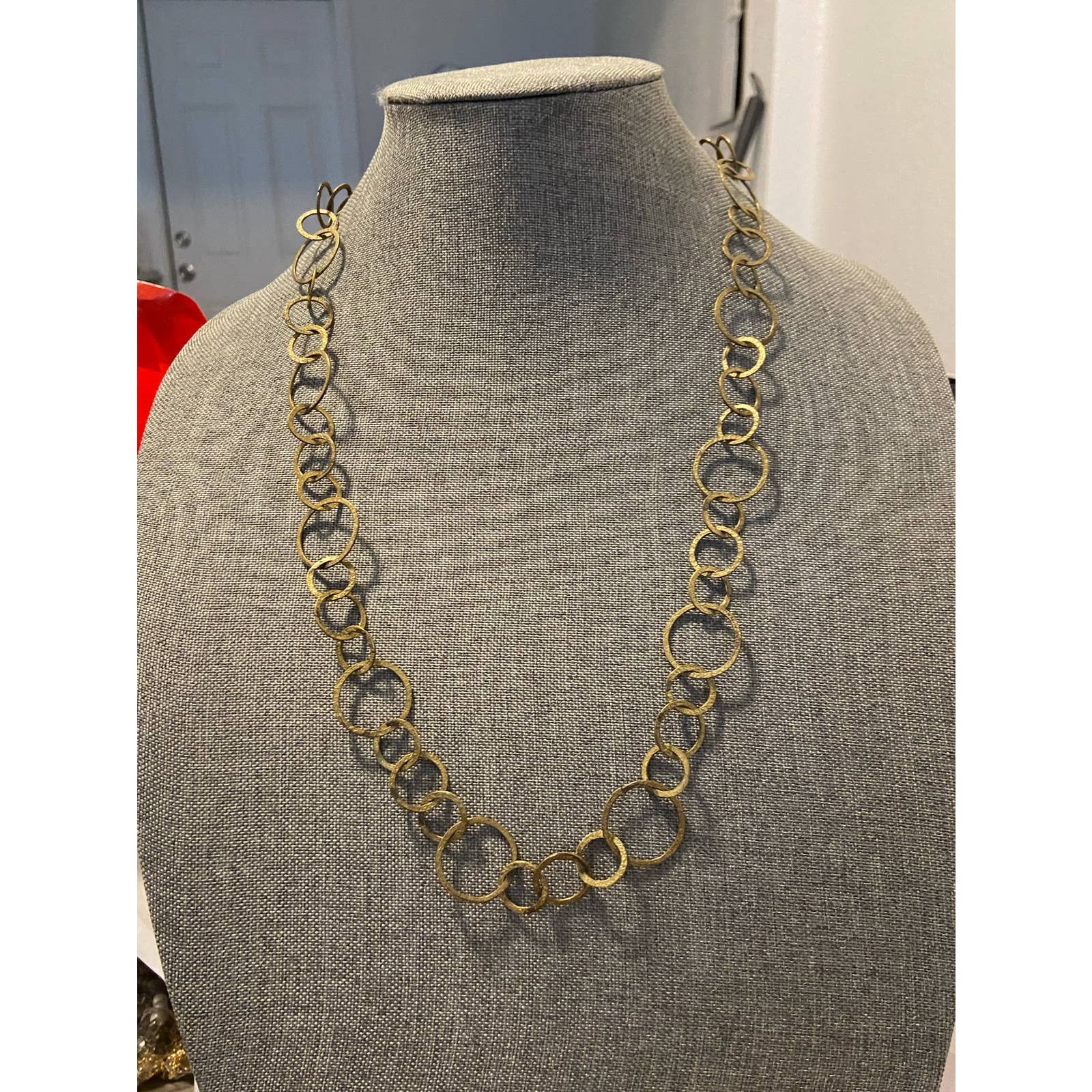 Generic Big Round link chain necklace gold tone | Grailed