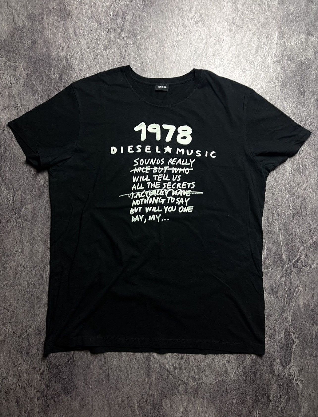 Diesel y2K diesel archival poem japan Avant Garde Punk style Tee | Grailed