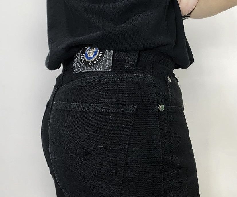 Versace Vintage Vercase jeans black solid Made in italy | Grailed