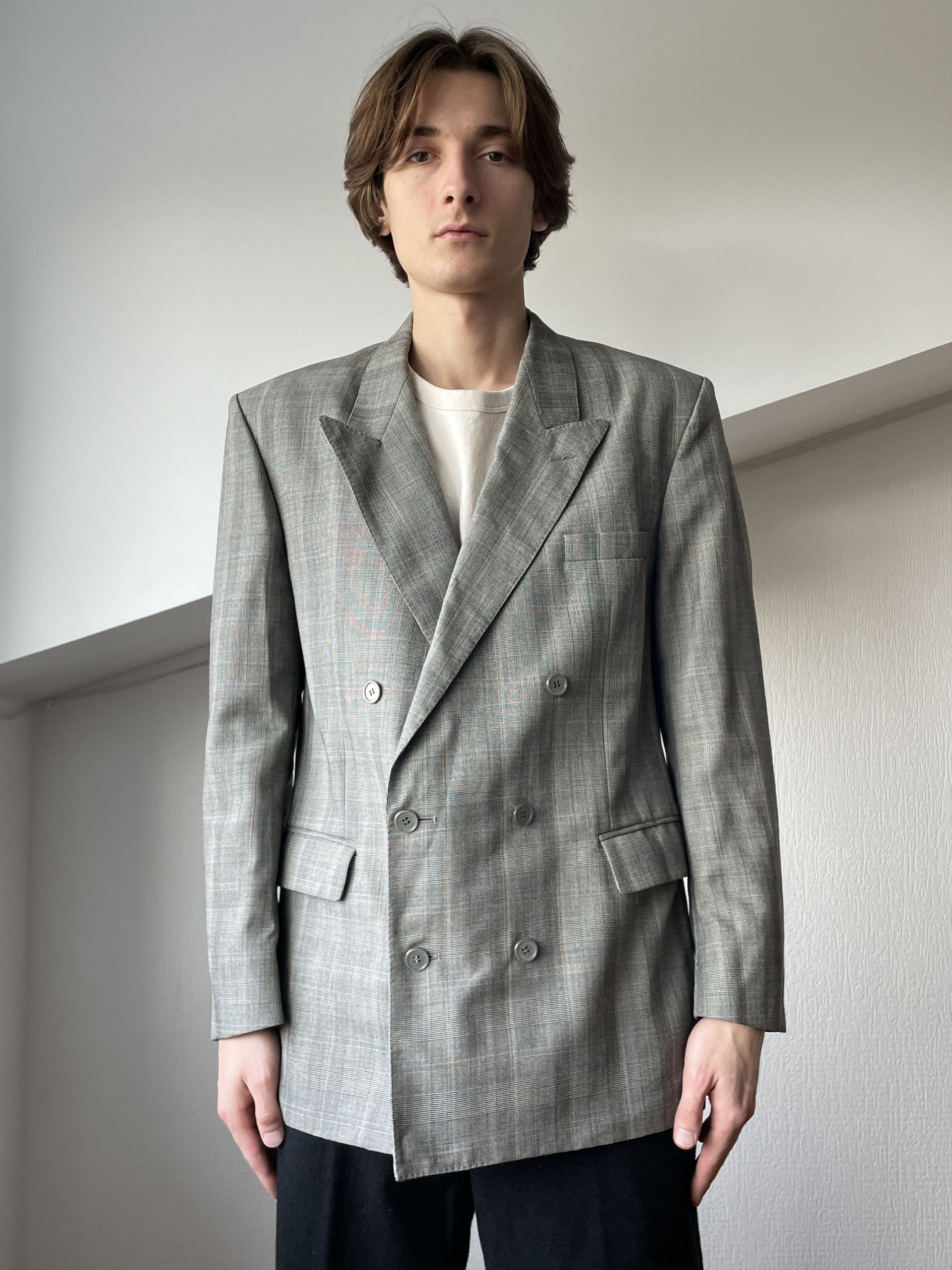 Dior × Suit × Vintage DIOR Jacket Blazer Double Breasted Coat Plaid ...