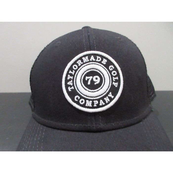 Vintage TaylorMade Hat Cap Snap Back Black White Trucker Mesh Golfer ...