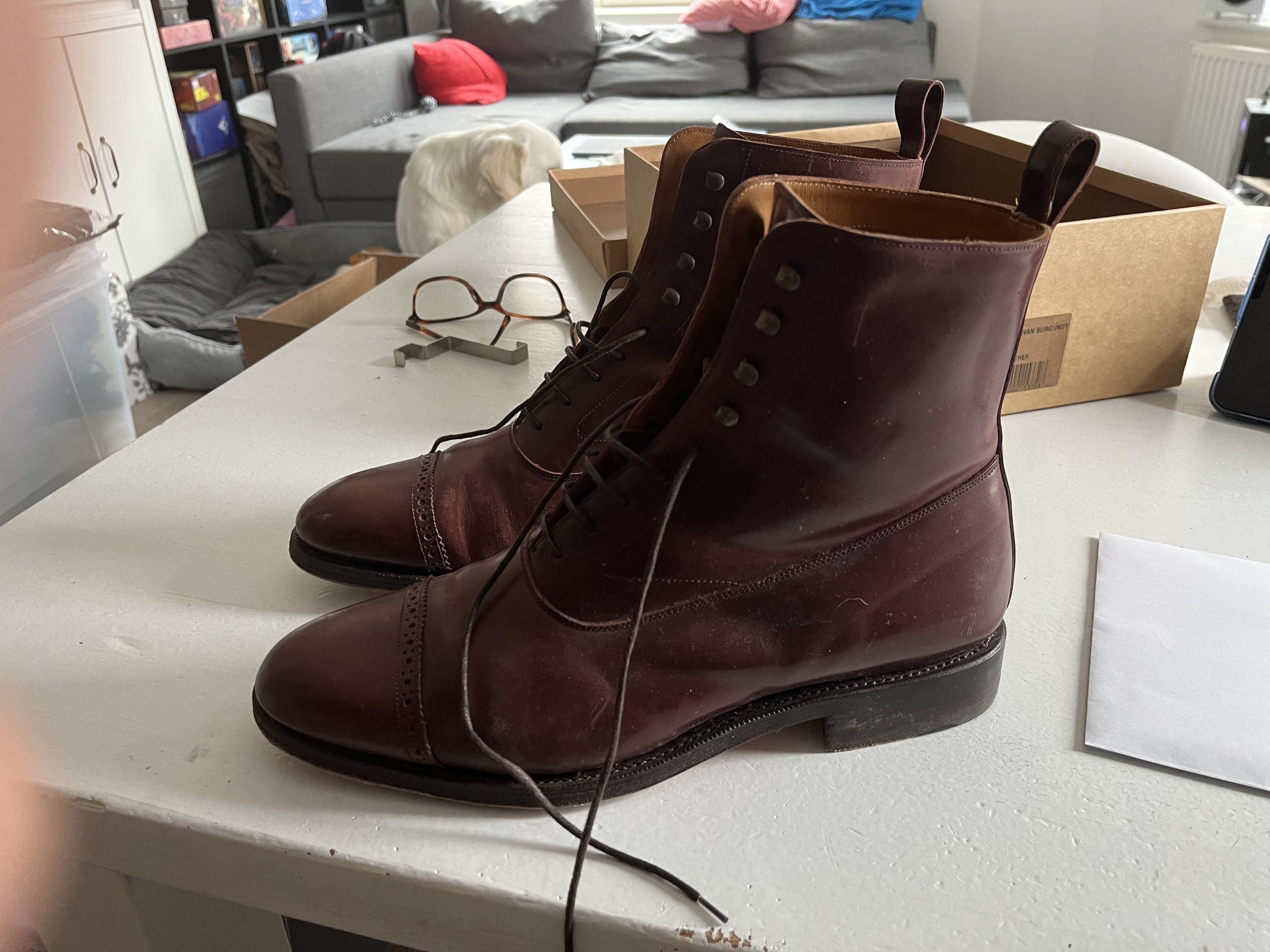 Meermin Meermin, Shell Cordovan Burgundy, Double leather | Grailed