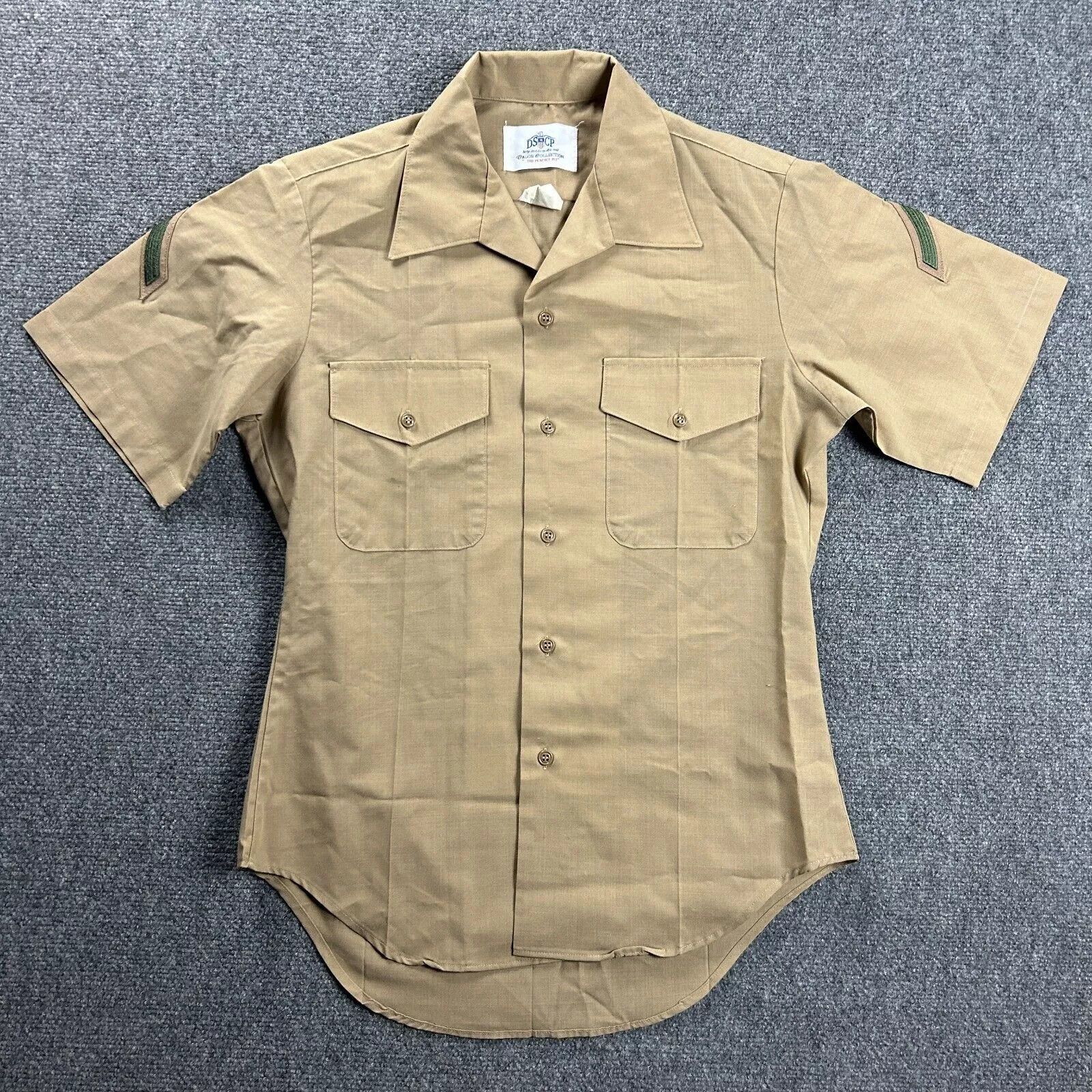 Other DSCP Shirt Mens 15.5 Beige Button Up Uniform Short Sleeve | Grailed