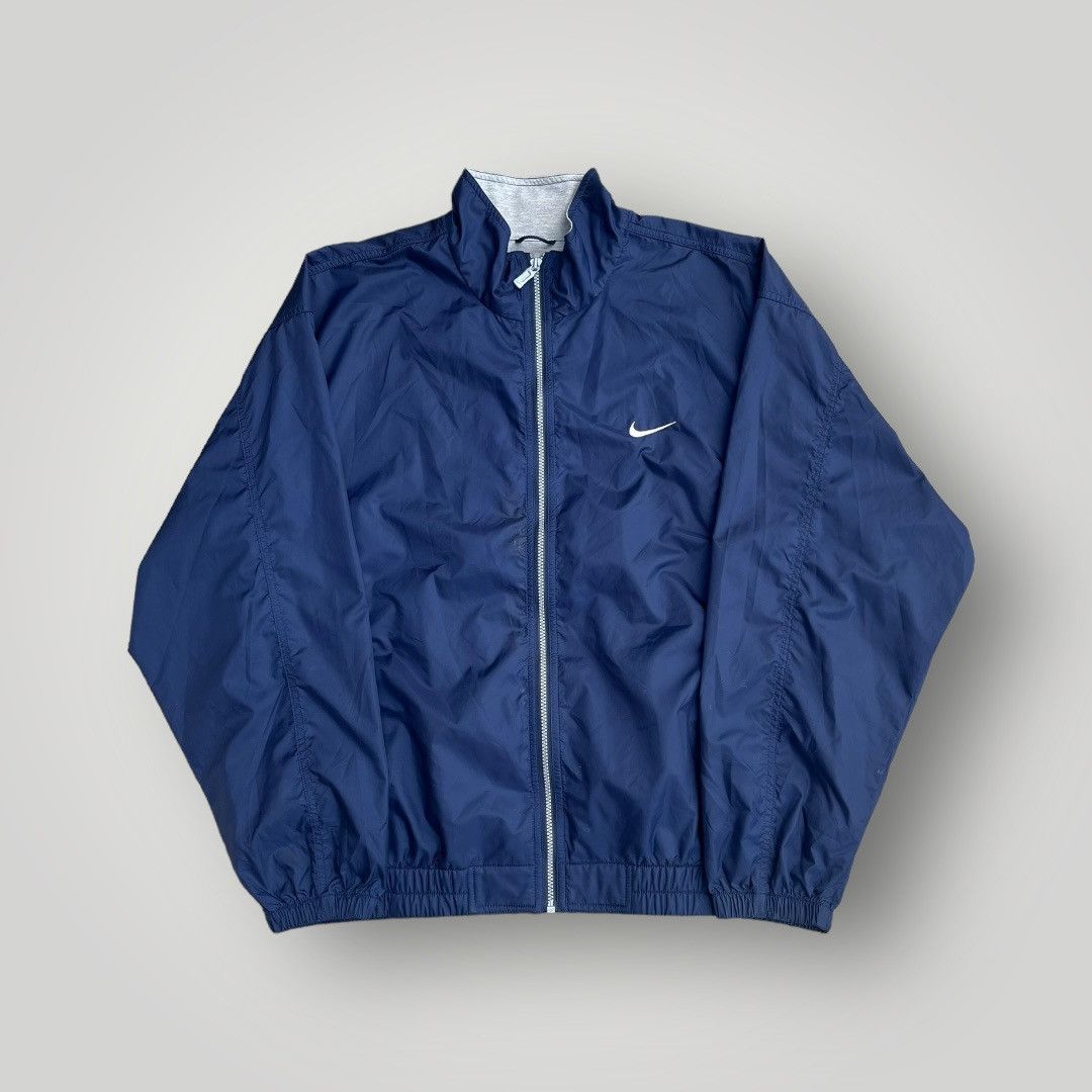Nike Vintage 90’s Nike Navy Nylon Windbreaker Track Jacket | Grailed