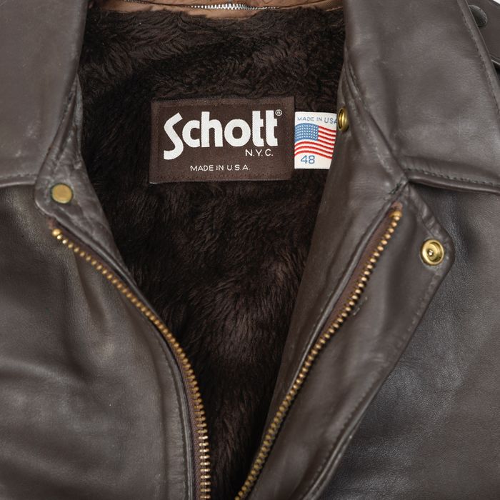 Schott Vintage Leather G1 Flight Jacket Made In USA Brown | Grailed