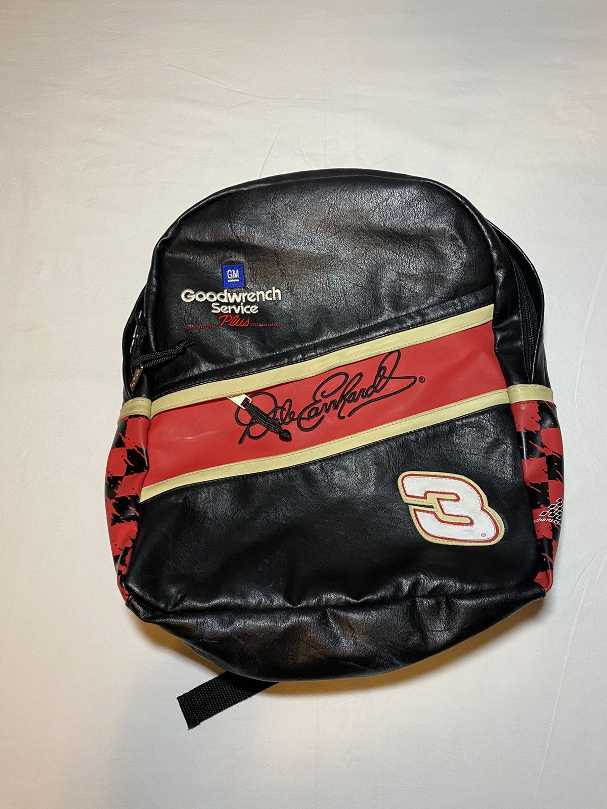 Vintage Vintage Leather Dale Earnhardt #3 NASCAR ADS Sports Backpack ...