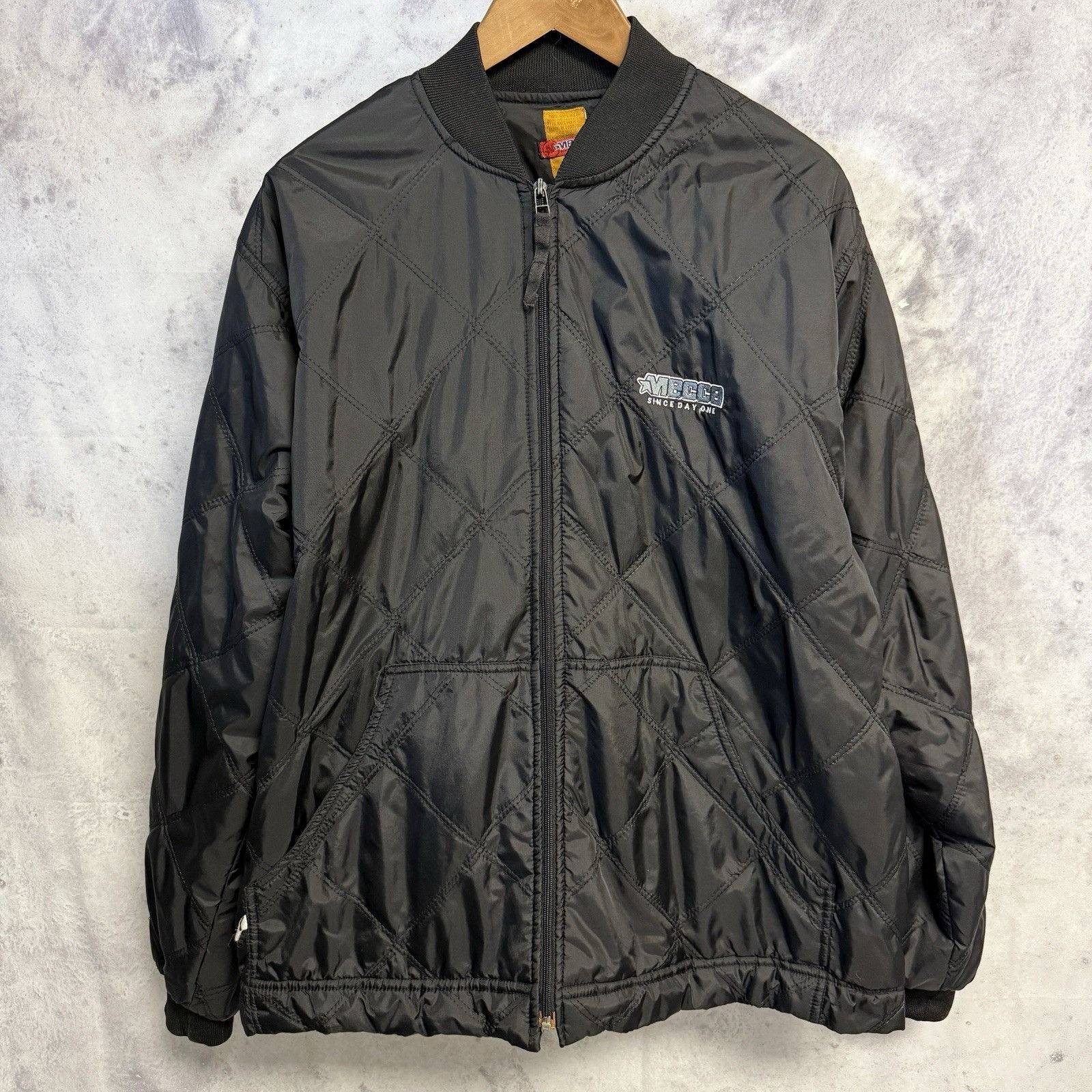 Mecca Vintage MECCA Jacket Mens L 26x28.5 Black Full Zip Embroider ...