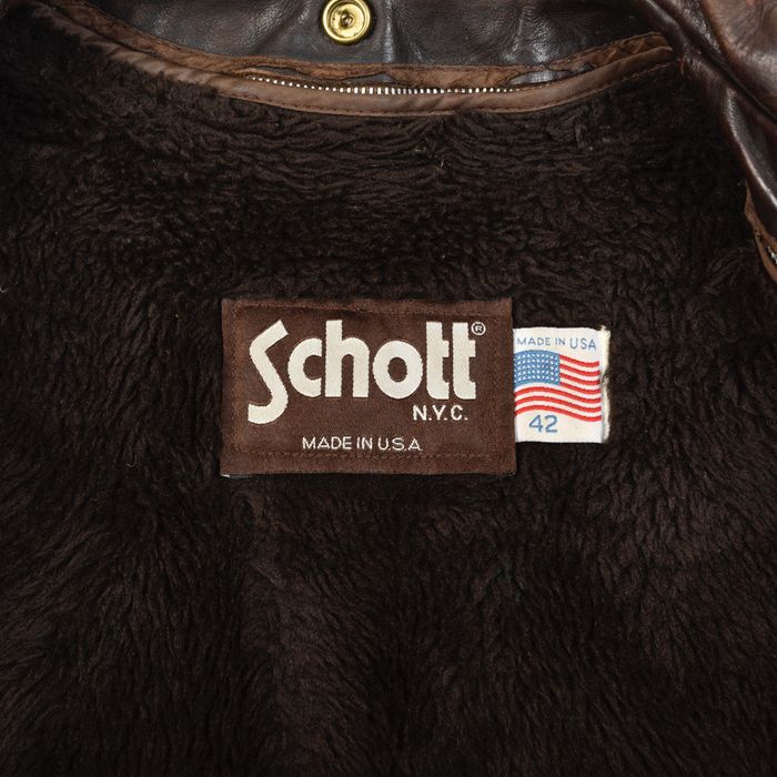 Schott Vintage Leather G1 Flight Jacket Made In USA Brown | Grailed