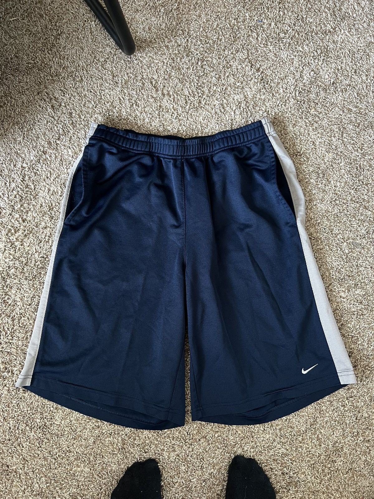 Nike 2000s Navy&Grey Rare Basic Essentials Basketball Shorts | Grailed