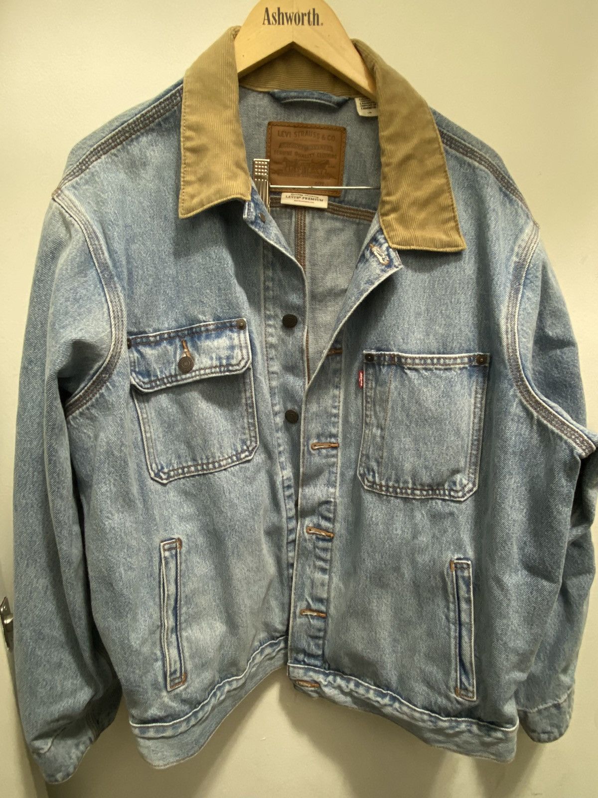 Levi's Corduroy collar sunset denim trucker jacket | Grailed