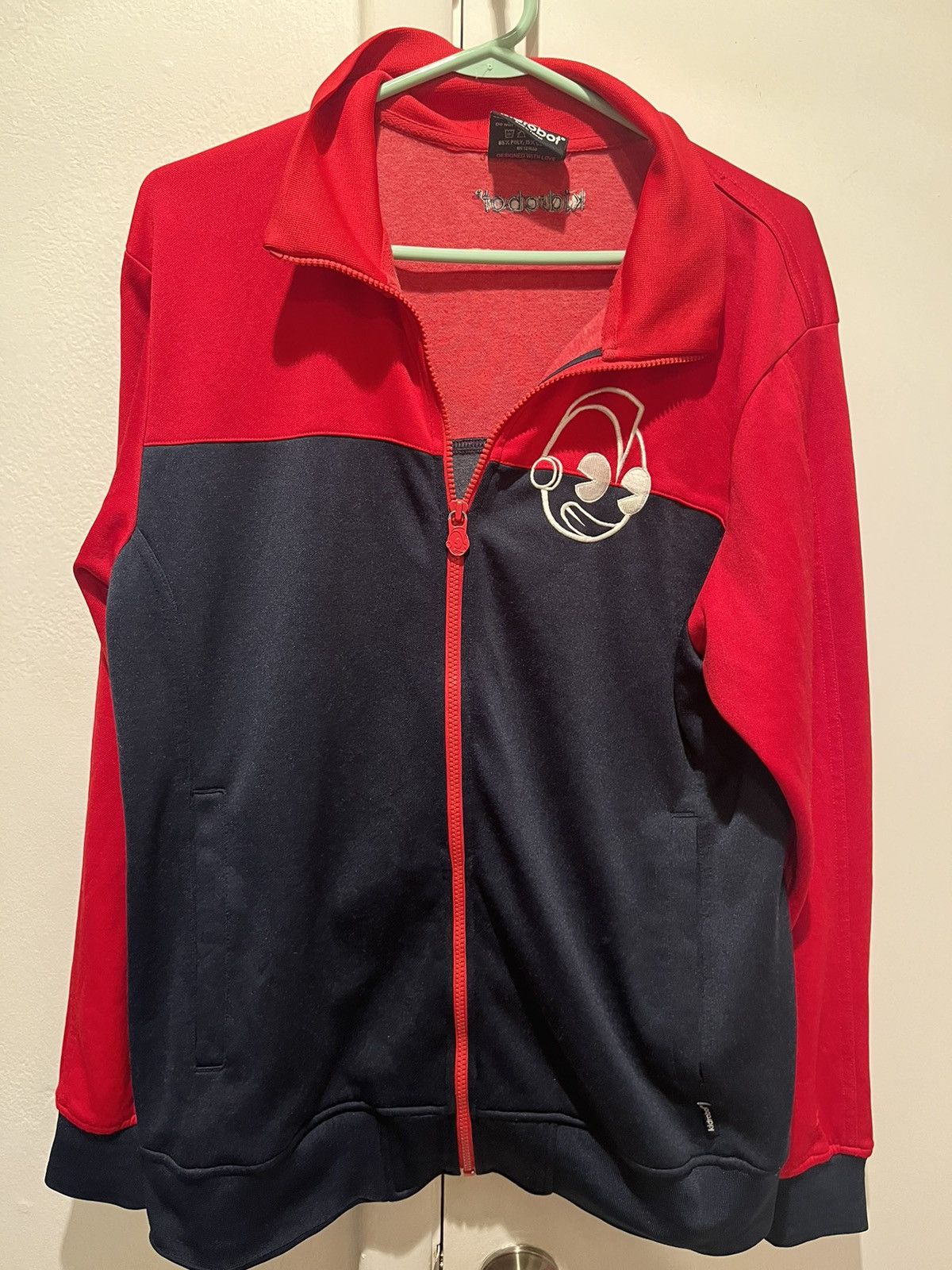 Kid Robot Kid Robot Rare Zip Up Blue Red Track Jacket Logo Large | Grailed