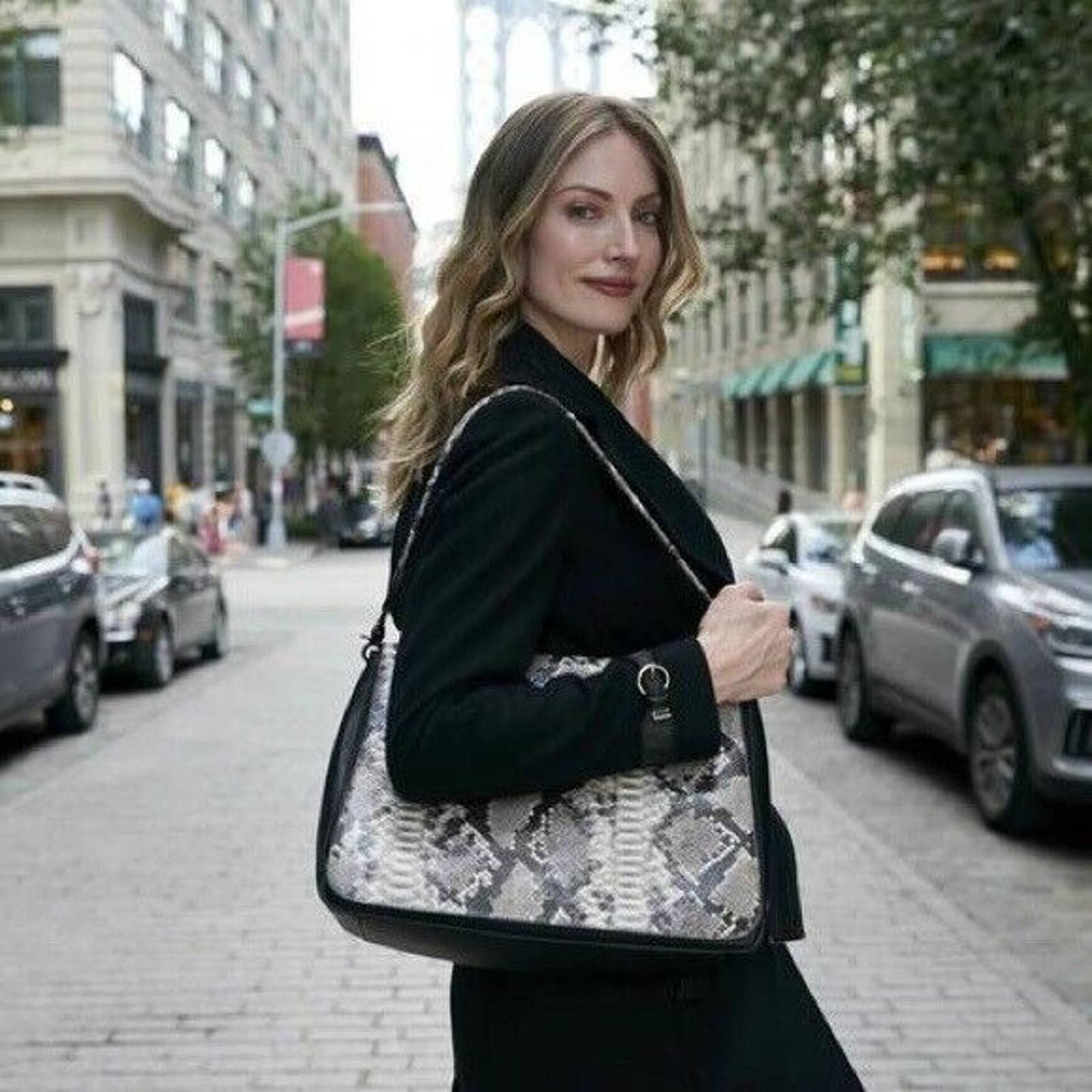 Designer Piper Noble Genie Display Shoulder Bag w/ Reversible Flap ...
