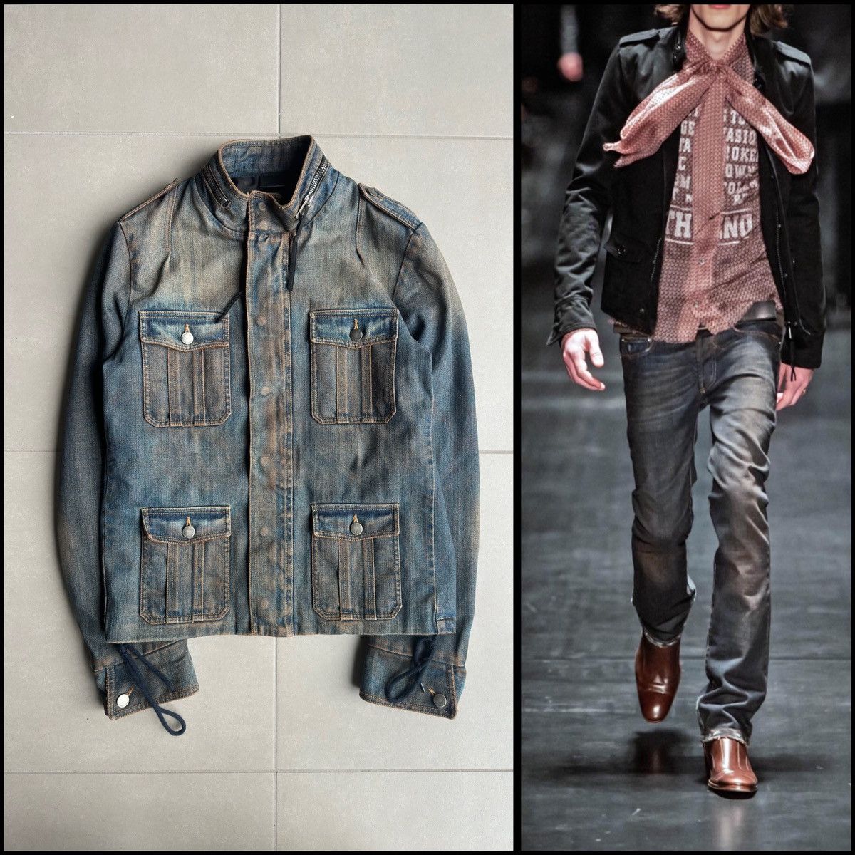 Dior Dior Homme AW05 “in the morning” M65 over dyed Denim Jacket | Grailed