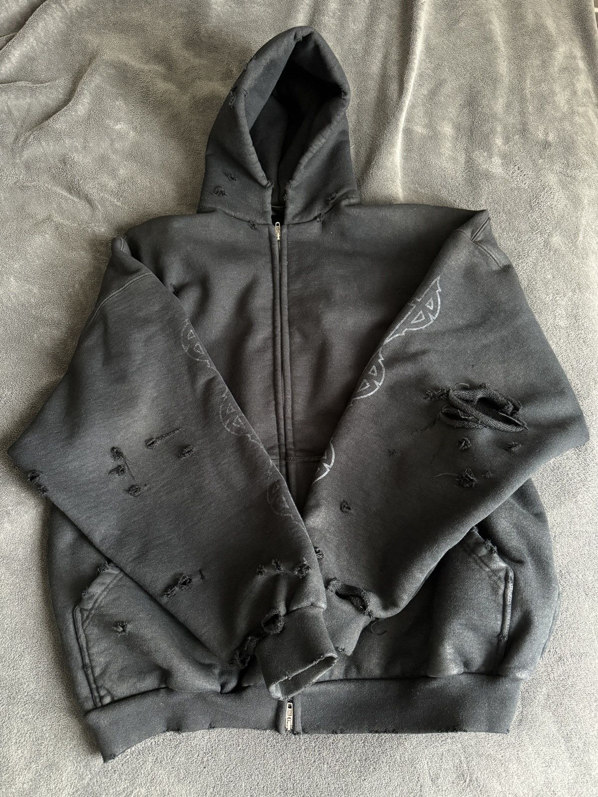 Balenciaga Balenciaga Paris Moon Zip-Up Hoodie | Grailed