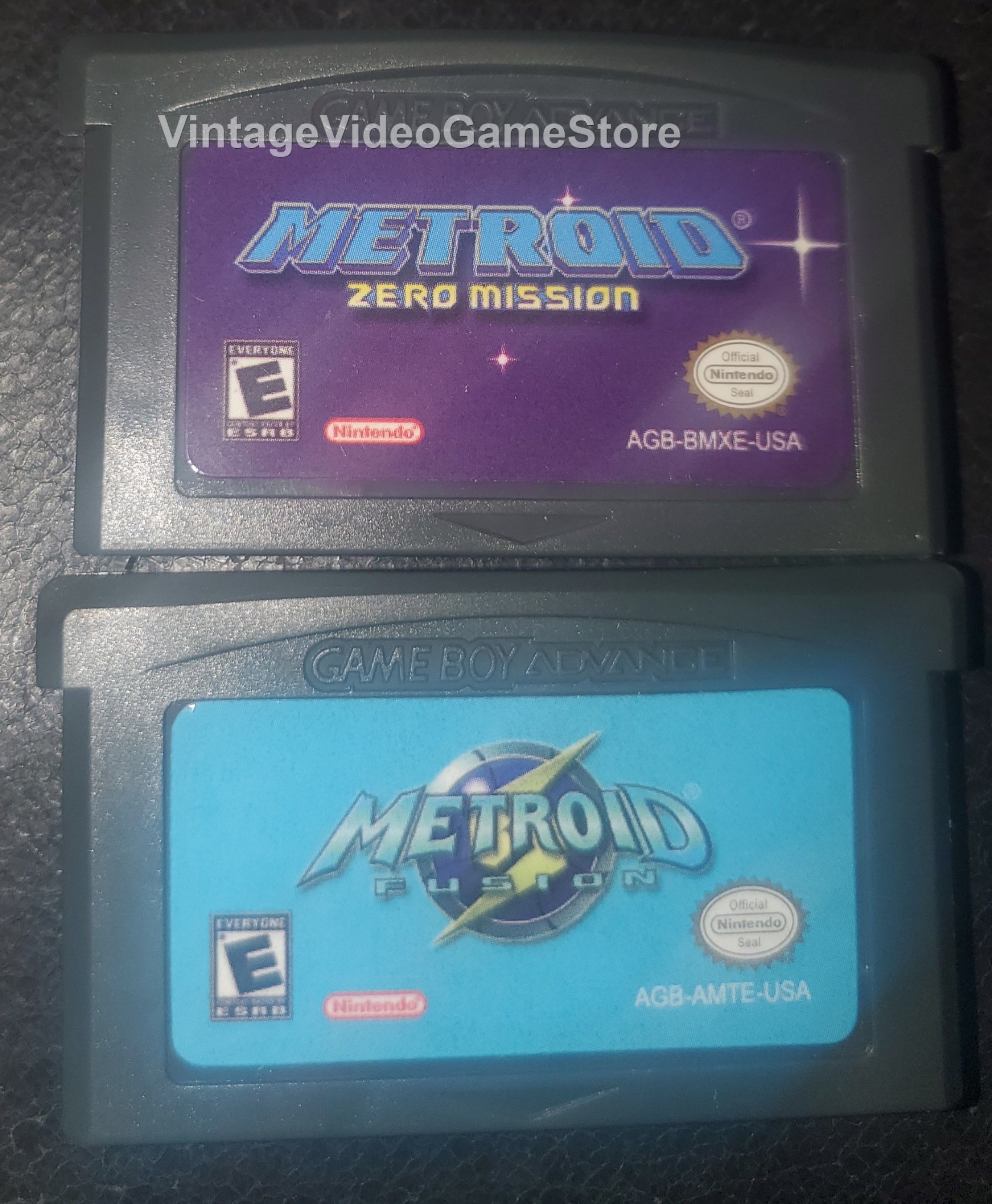 Nintendo Metroid Fusion and Zero Mission GBA Video Game Cartridges ...