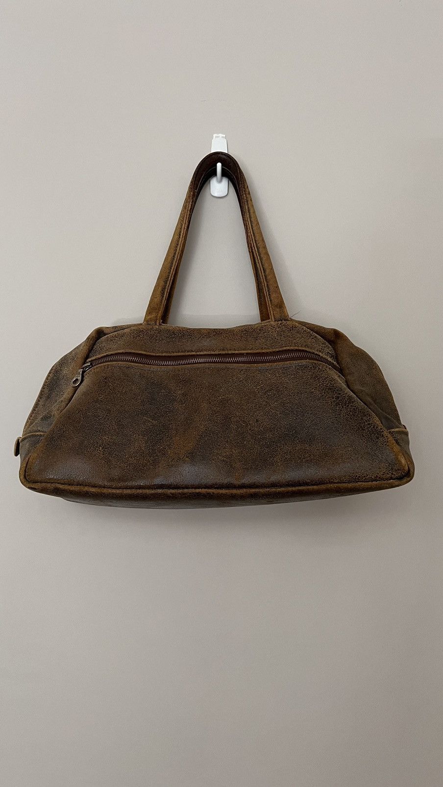 Jas Mb Distressed Leather Duffle Bag | Grailed