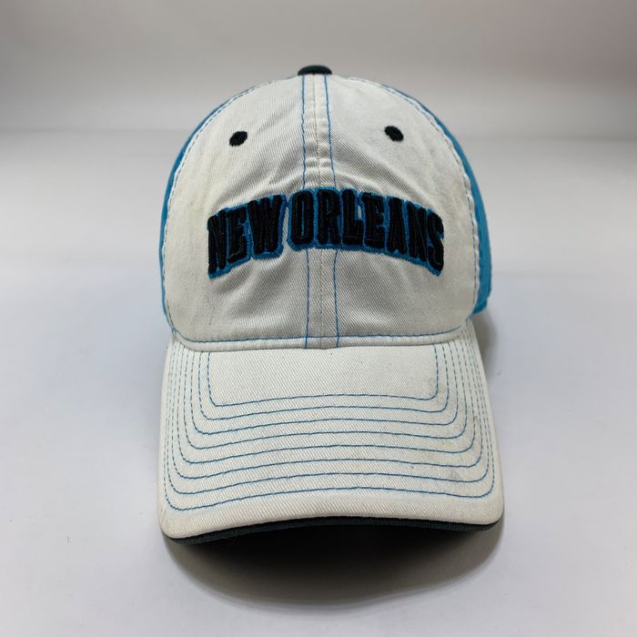 Adidas New Orleans Hornets NBA White Teal Adidas Stretch Fitted Hat ...