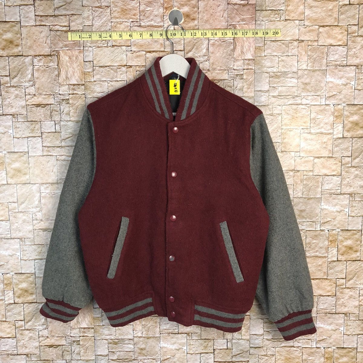 Bomber Jacket × Japanese Brand × Varsity Jacket Japanese Brand Maroon ...