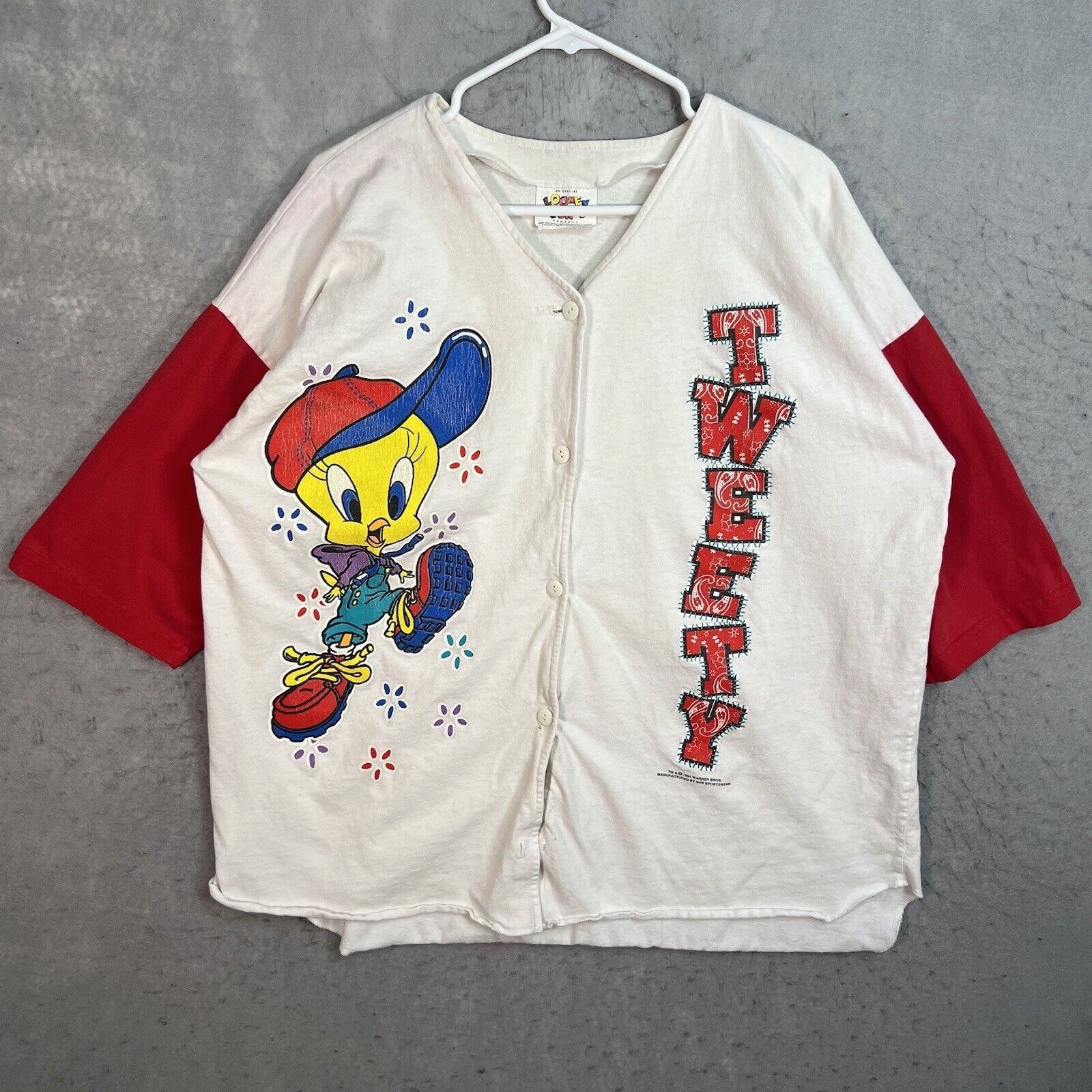 Vintage A1 Vintage 90s Looney Tunes Tweety Bird Baseball Shirt Womens ...