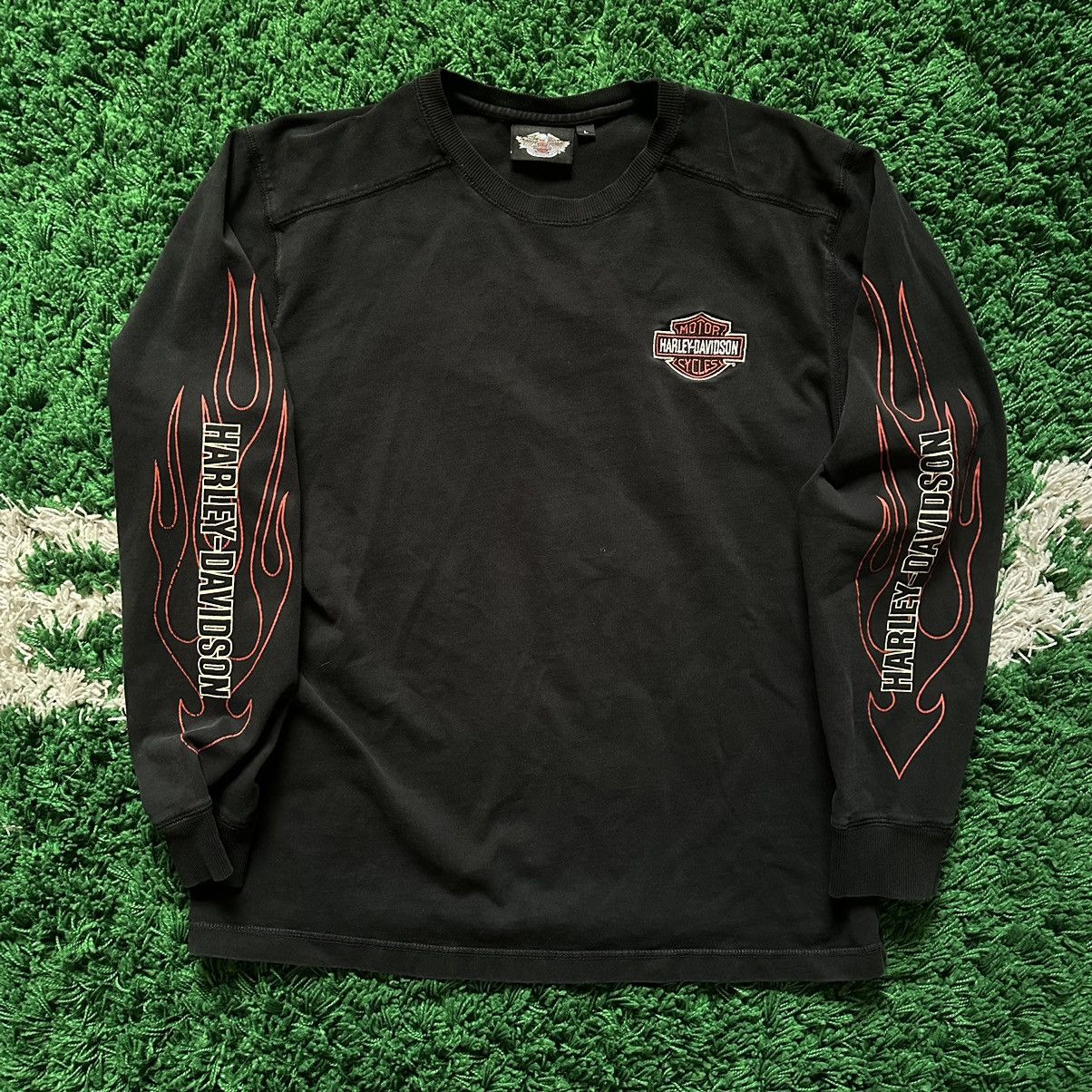 Harley Davidson Harley Davidson Long Sleeve Flame Embroidered | Grailed
