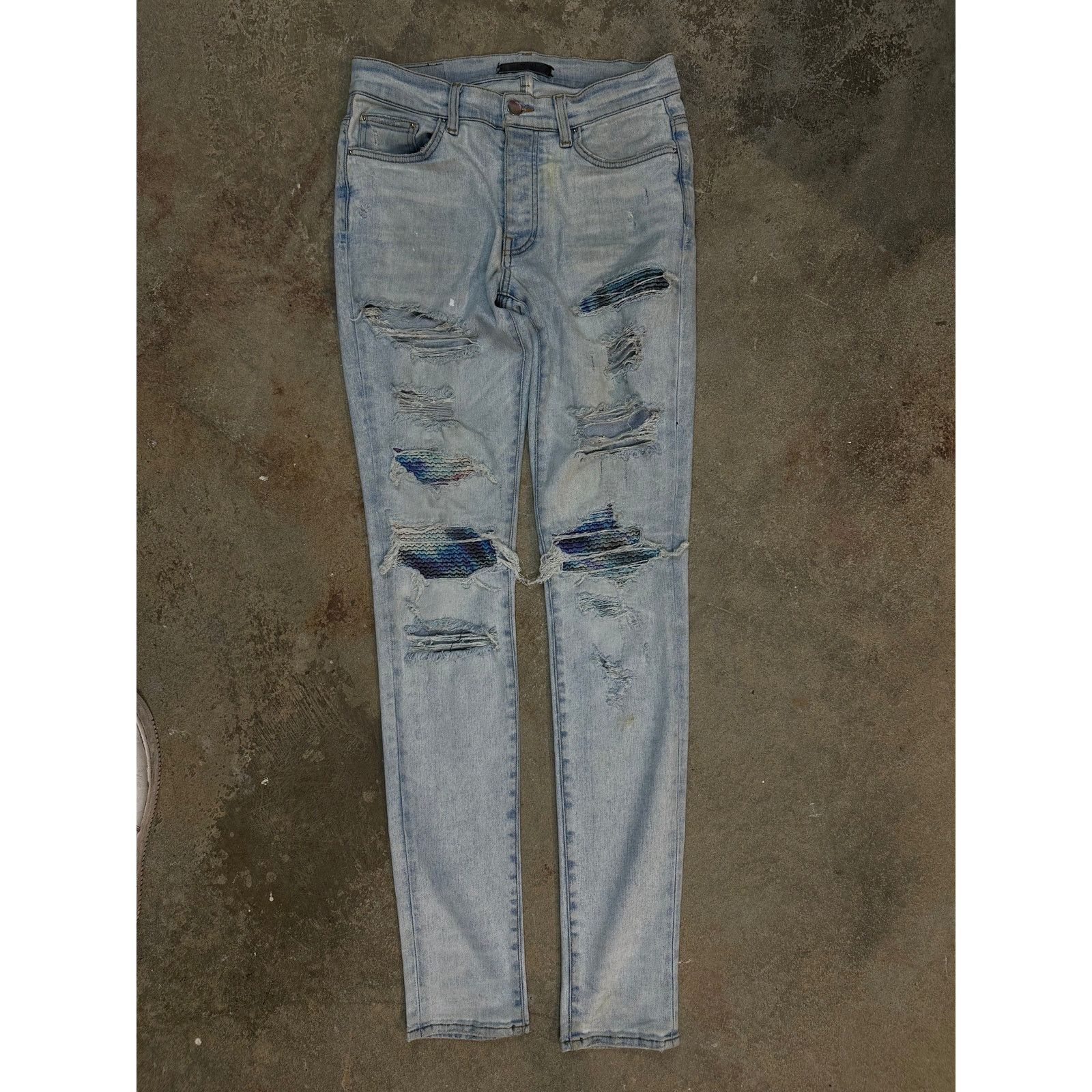 Amiri Amiri MX1 Light Wash Multi Patch Used 30 | Grailed