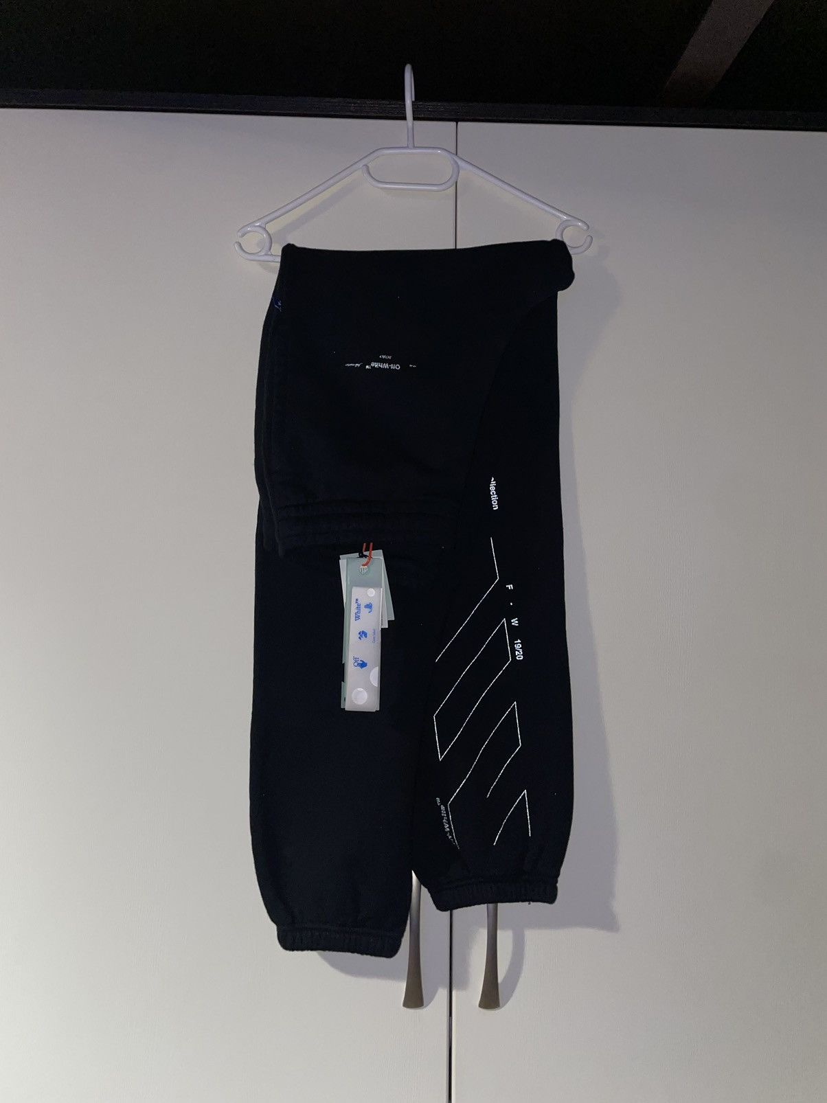 Off-White × Palm Angels × Virgil Abloh Off White Unfinished Logo Reflective SweatPants | Grailed