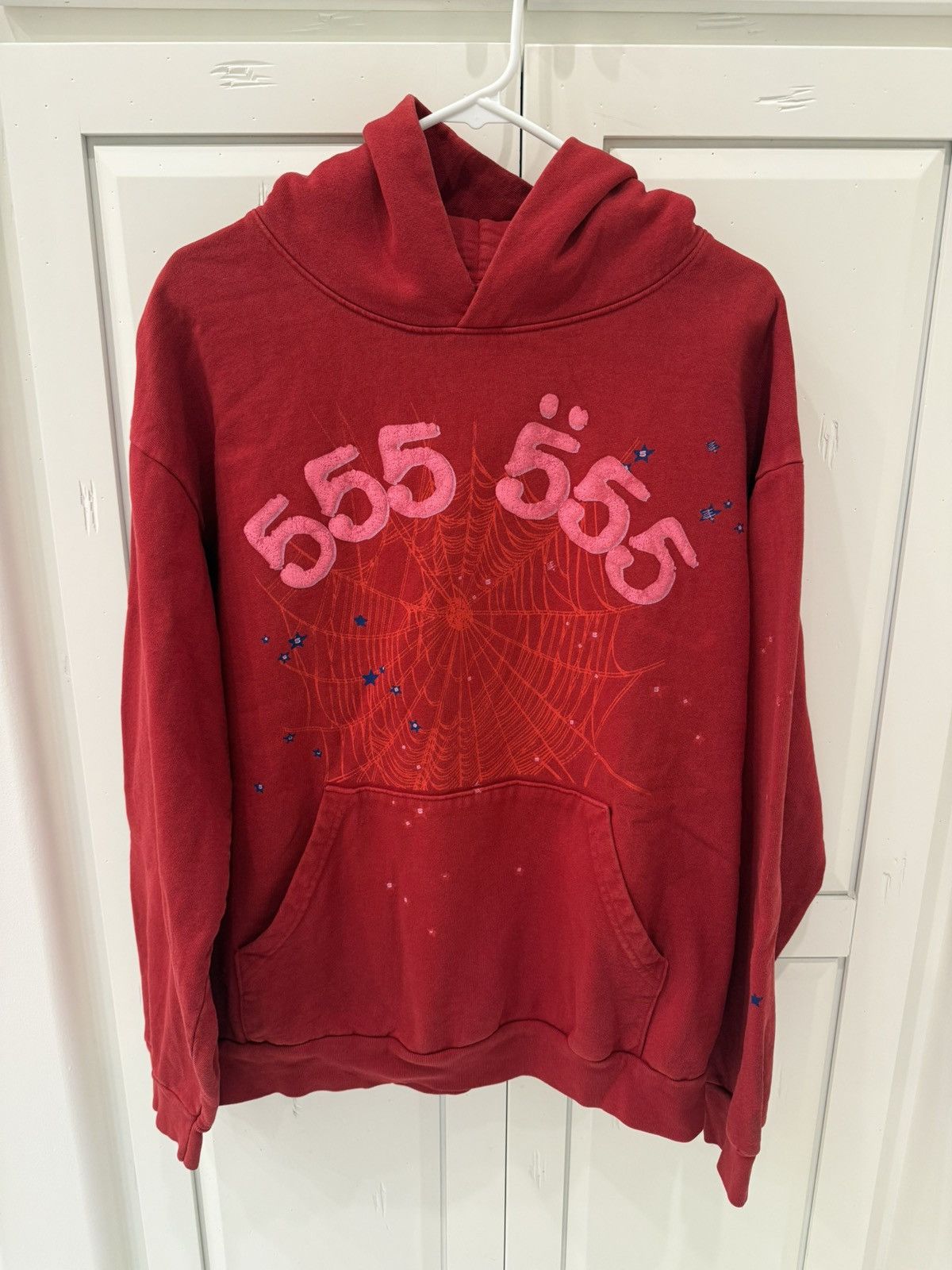 Sp5der Sp5der Red Angel Number 555 Hoodie | Grailed