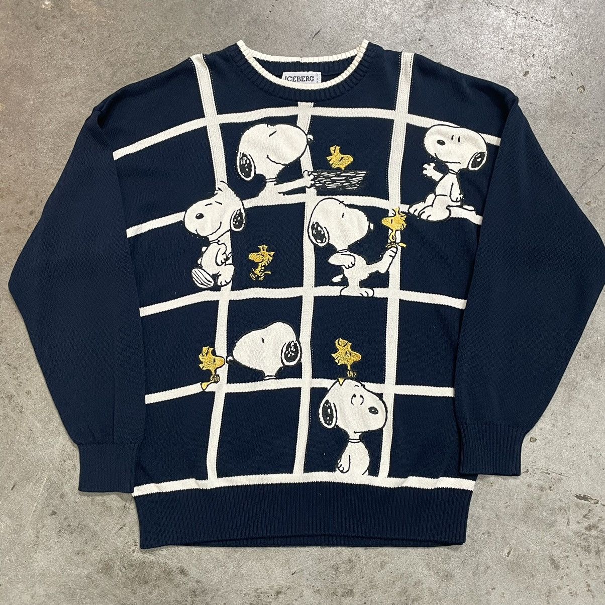 Iceberg Iceberg vintage snoopy Woodstock peanuts comic knit sweater ...