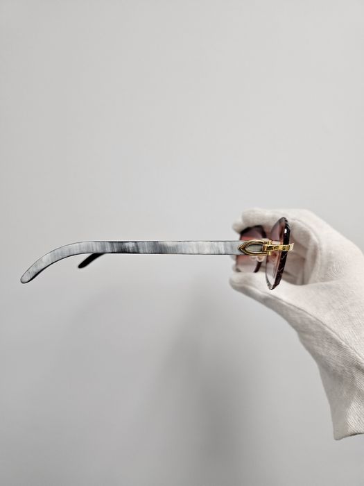 Cartier Diamond Cut Cartier White Buffalo Horn Sunglasses (Buffs) | Grailed