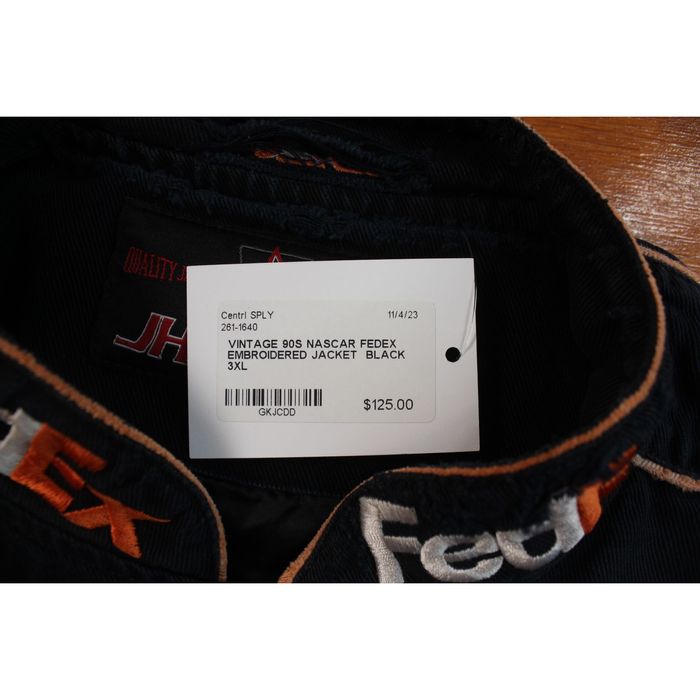Jh Design Vintage 90s NASCAR FedEx Embroidered Bomber Jacket Black 3XL ...