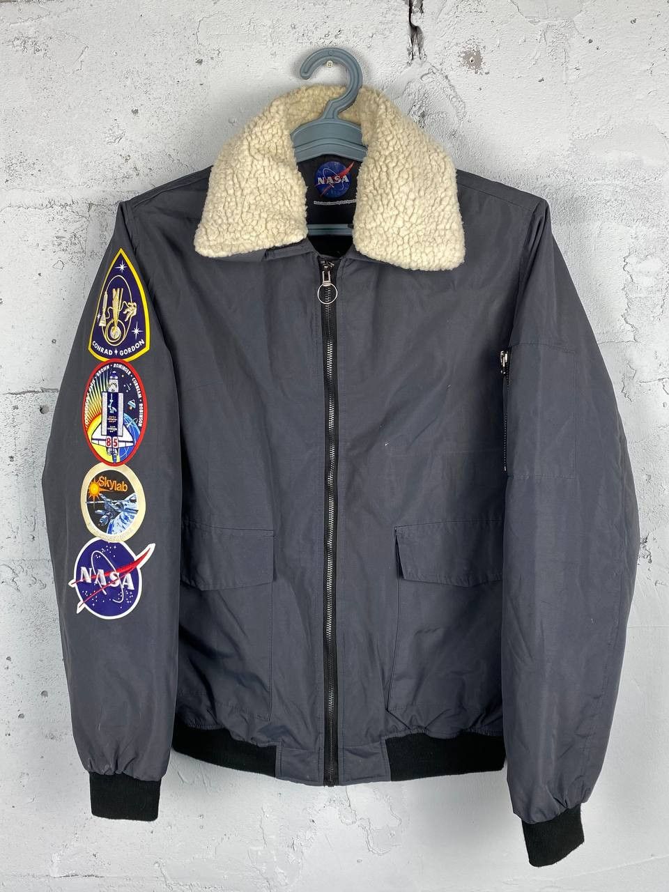 Bomber Jacket × Military × NASA Fur Trim Ma-1 Bomber Nasa Apollo Jacket ...