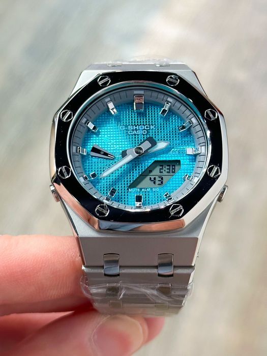 G Shock BRAND NEW Casioak G Shock Custom Mod Tiffany Blue Face Dial ...