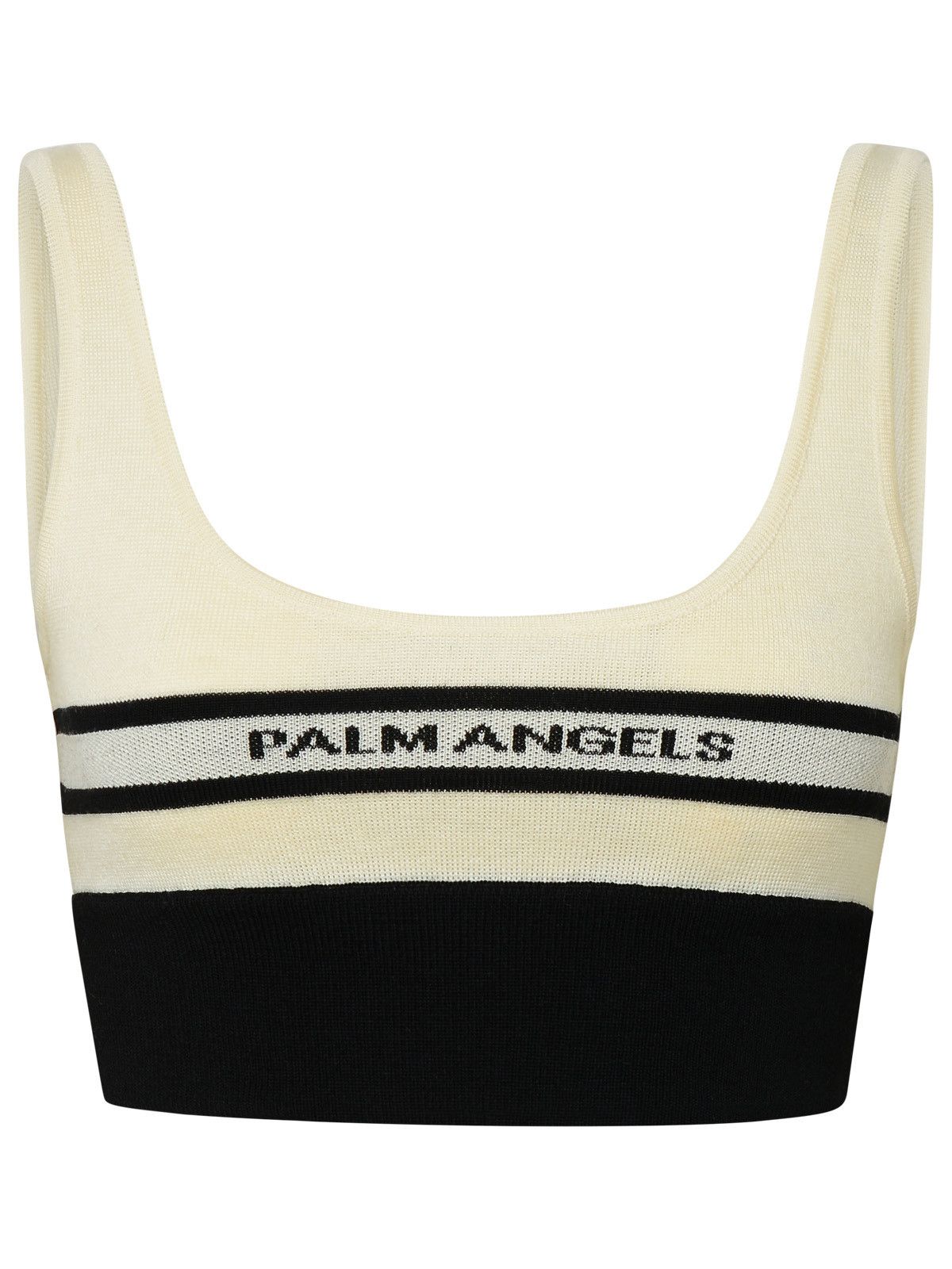 Palm Angels PALM ANGELS 'Racing' Ivory Wool Top | Grailed