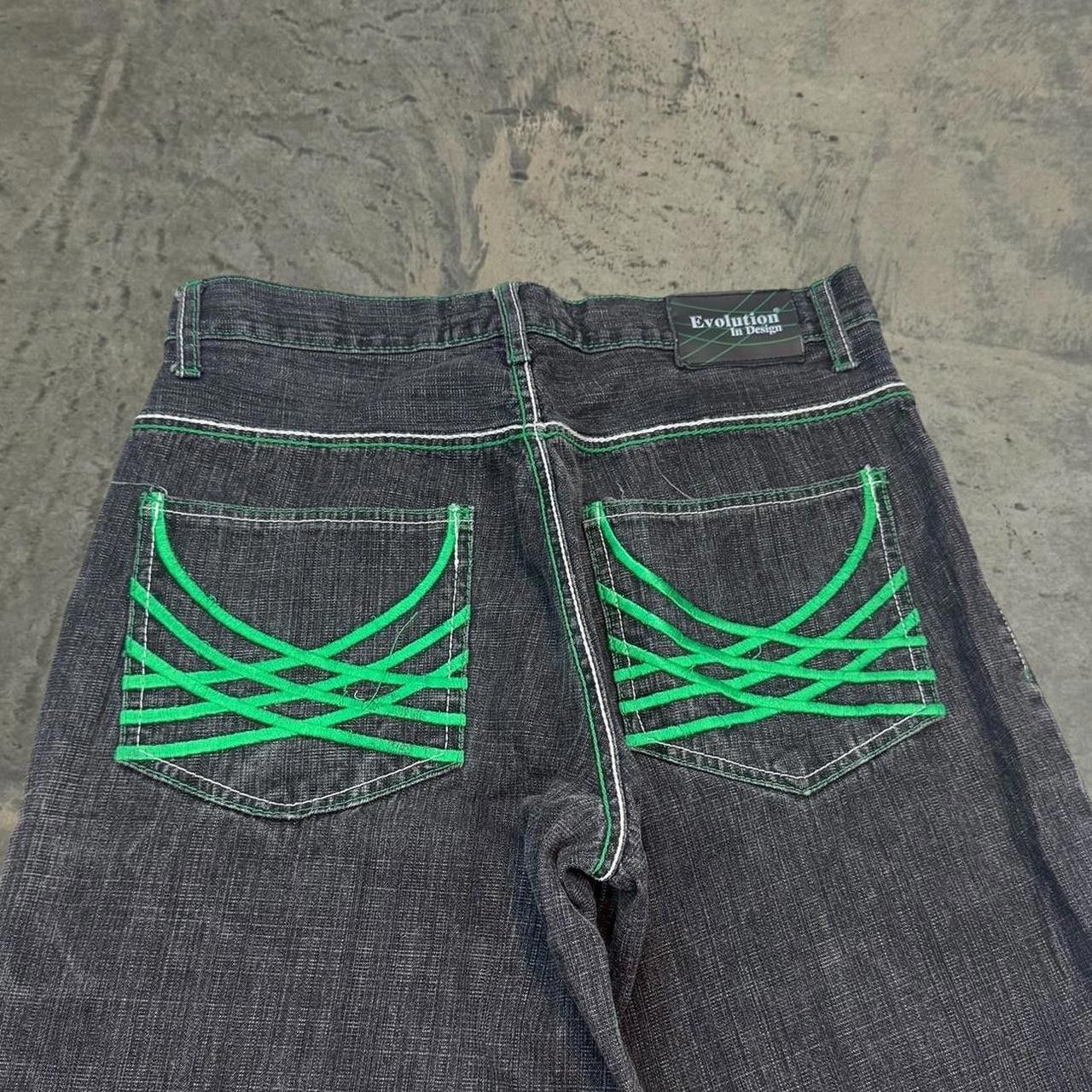 Designer Vintage Y2K Evolution In Design Embroidered Dark Grey Jorts ...