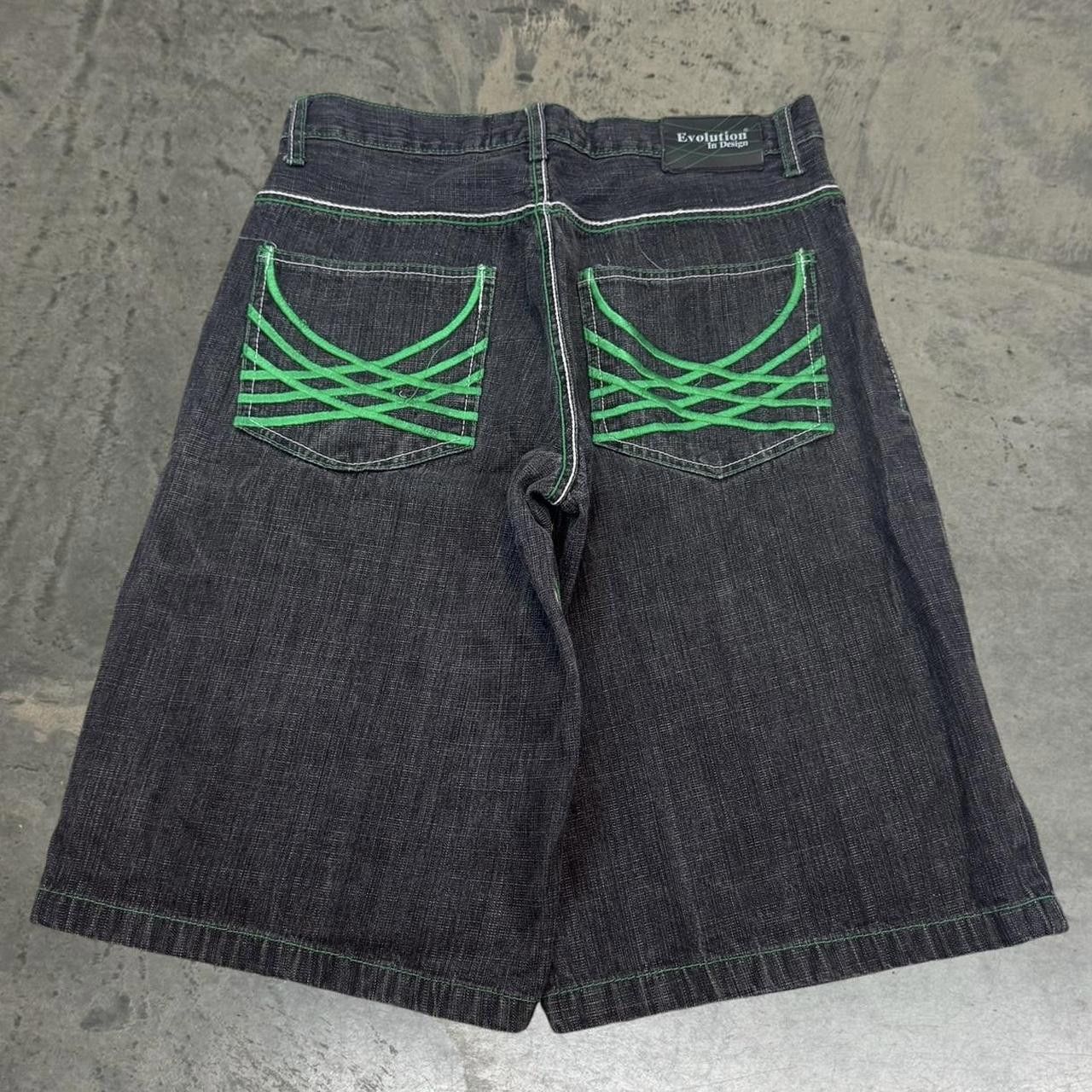 Designer Vintage Y2K Evolution In Design Embroidered Dark Grey Jorts ...