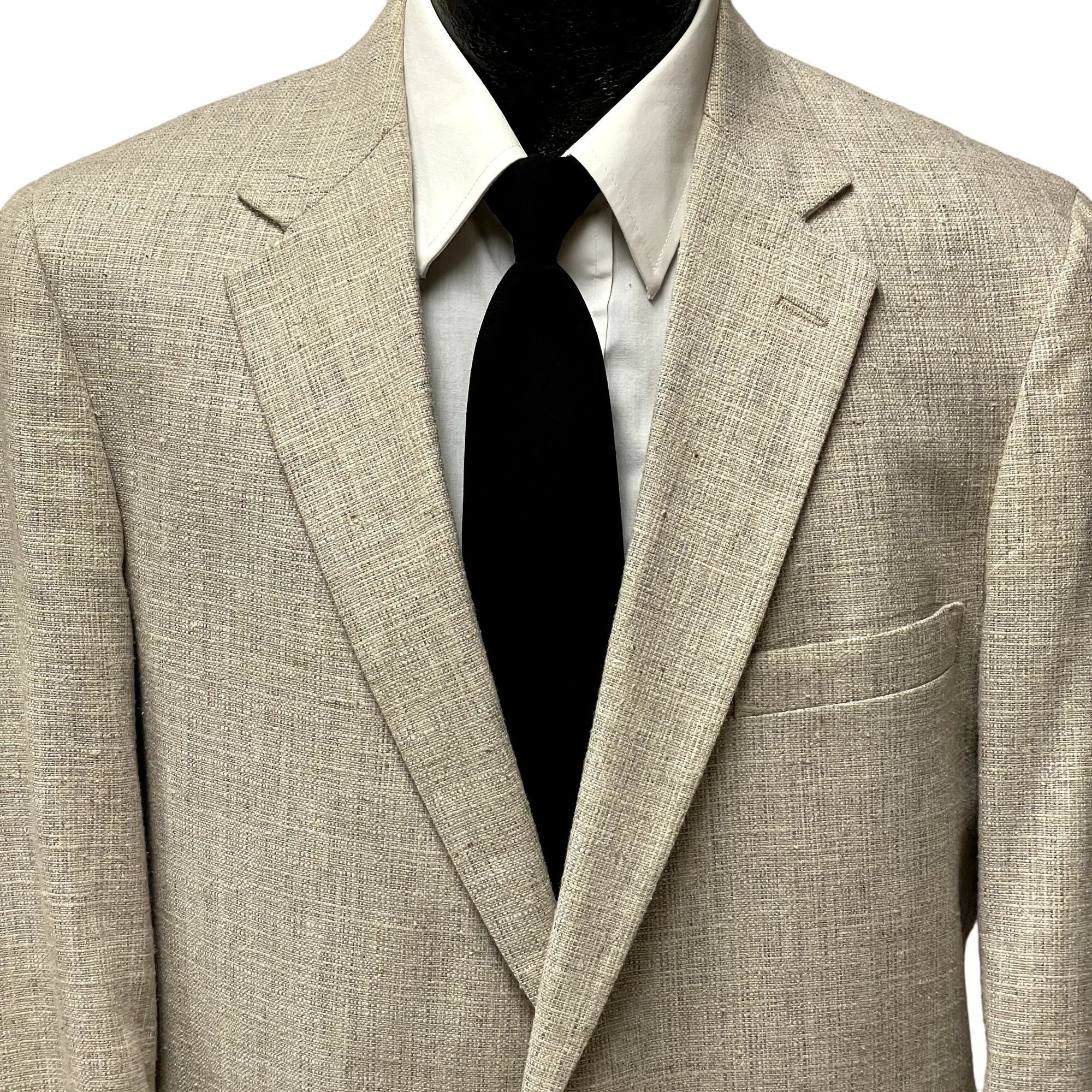Unkwn 60's Bespoke Sport Coat Natural LINEN TROPICAL Fleck Jacket | Grailed