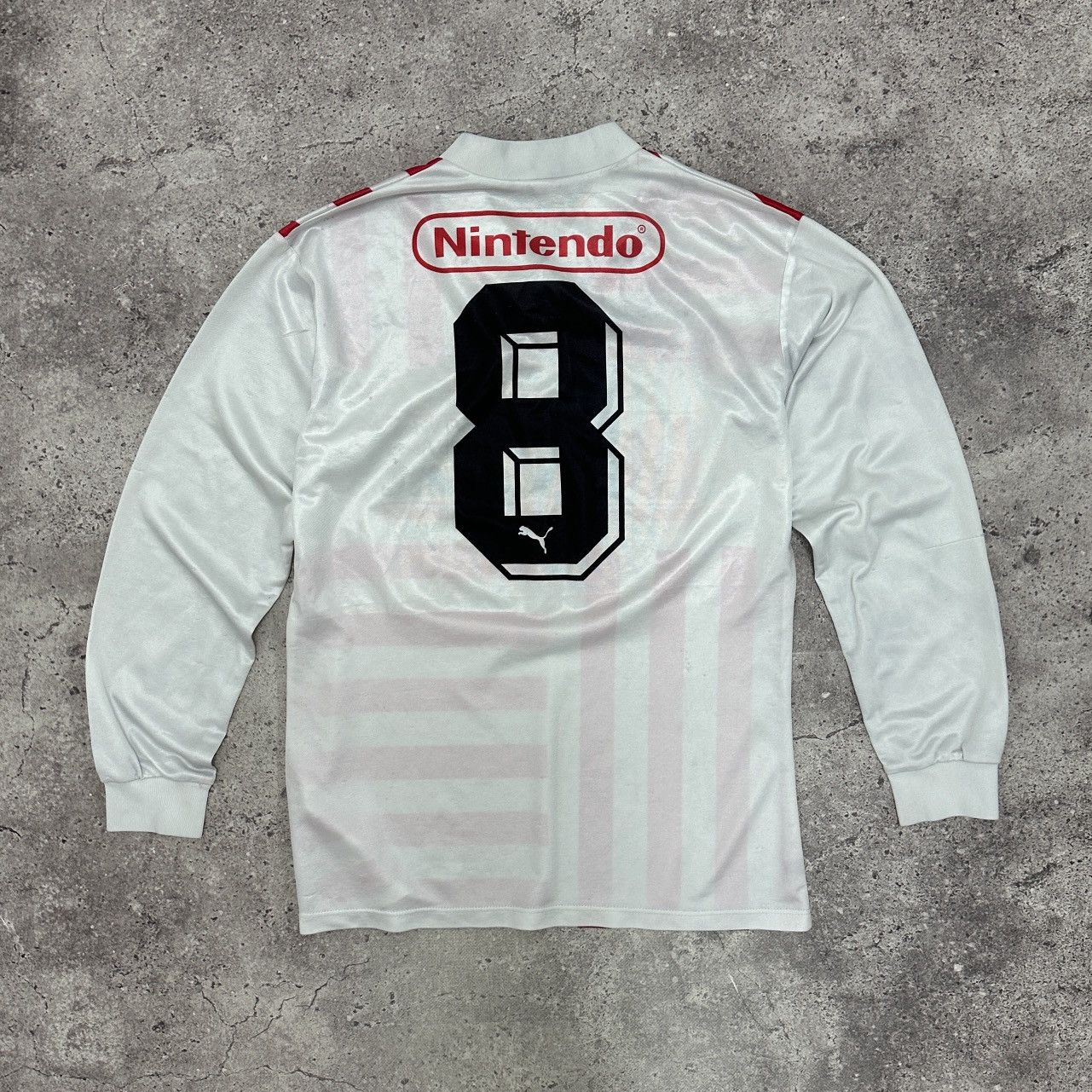 Vintage Vintage 80s rare Nintendo x Puma Soccer jersey Japan player ...