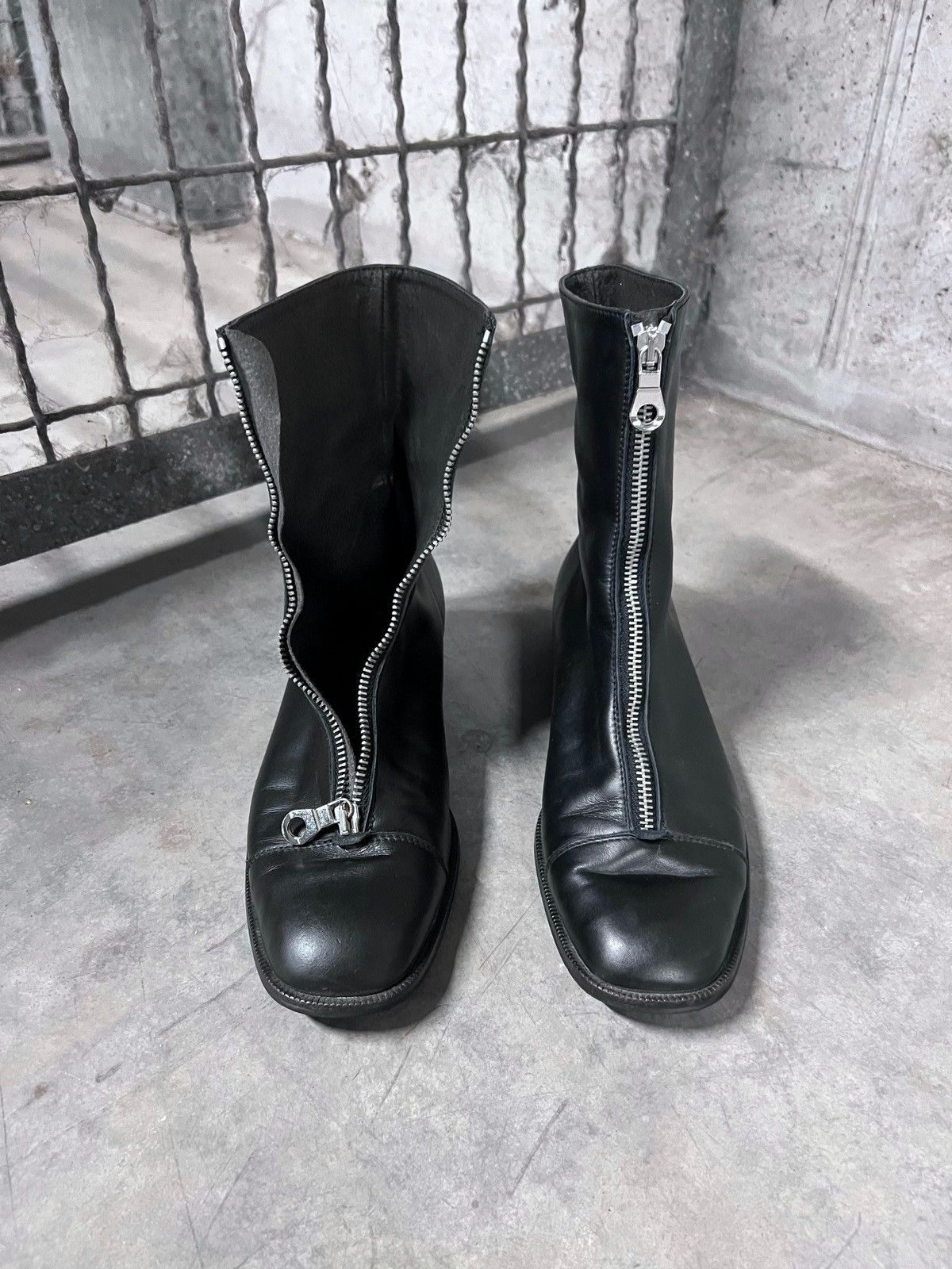 Vintage Made in Italy Leather Zipped Guidi Style Avant Garde Boots ...