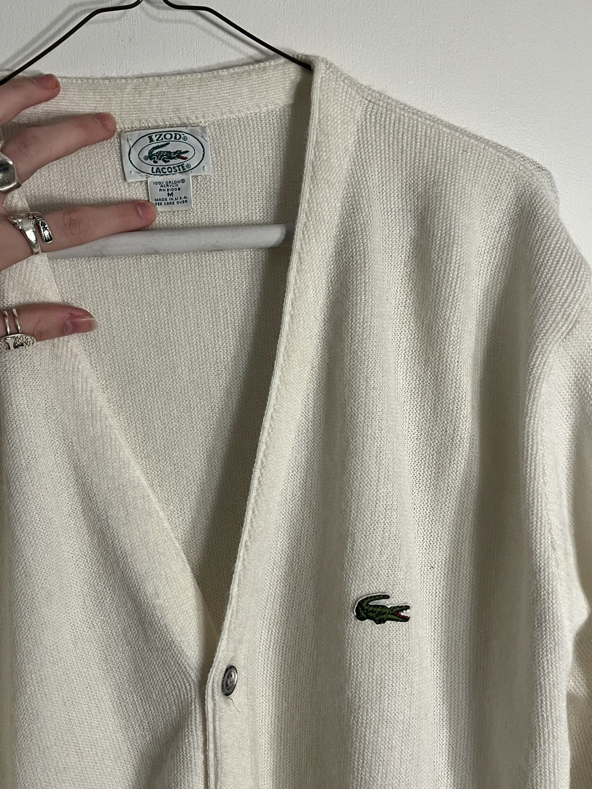 Izod × Lacoste LACTOSE WHITE CARDIGAN | Grailed