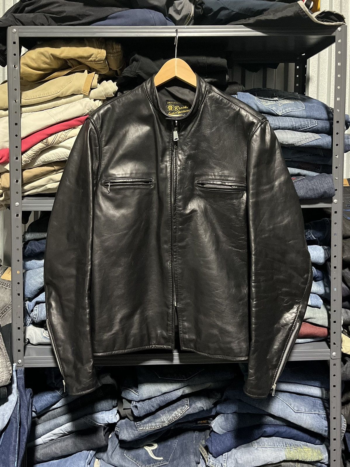 Vintage VINTAGE 60s BROOKS LEATHER MOTORCYCLE JACKET TALON ZIPPER | Grailed