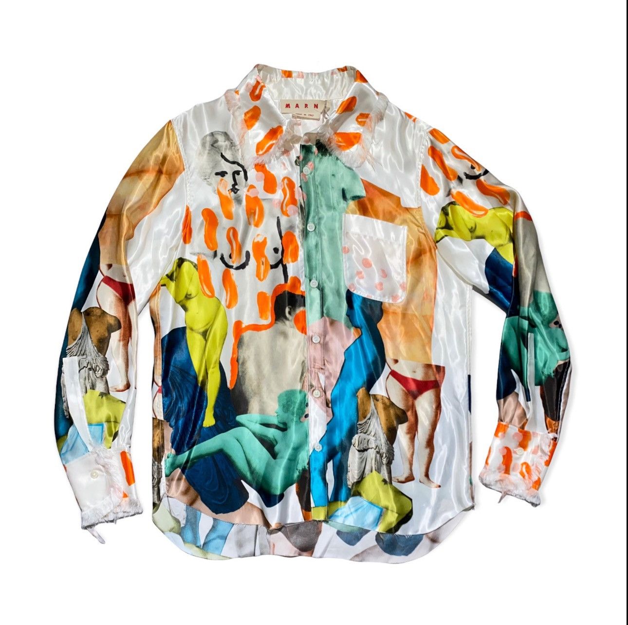 Marni $1,990 runway silk collage shirt | Grailed