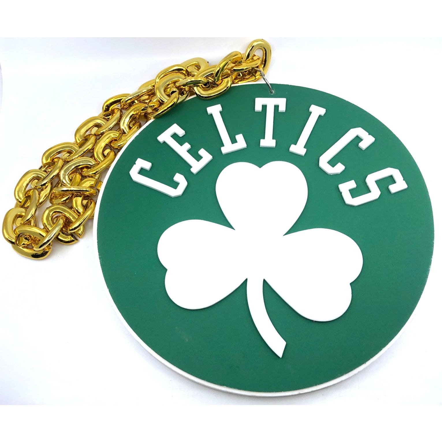 NBA Boston Celtics Official BIG LOGO Gold Chain Foam Necklace | Grailed