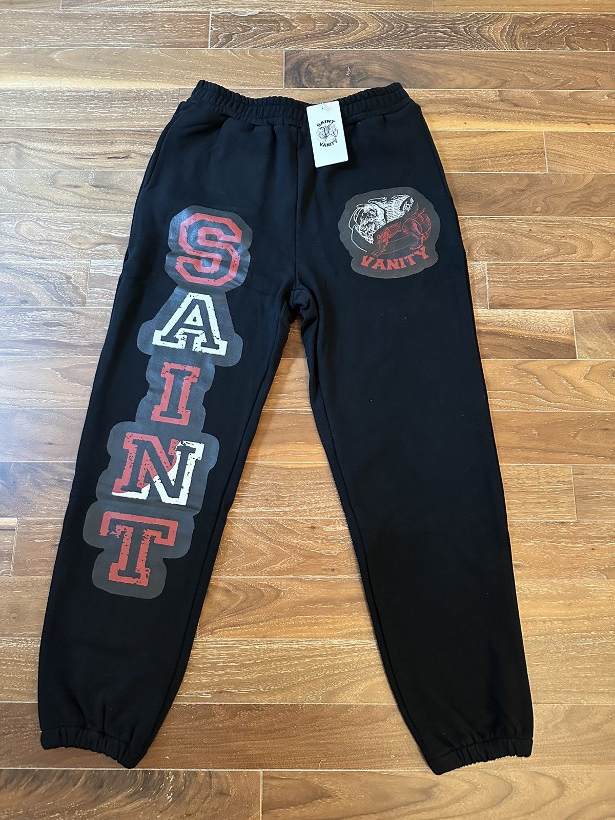 Streetwear Saint Vanity, Bred Varsity Sweatpants S | Grailed