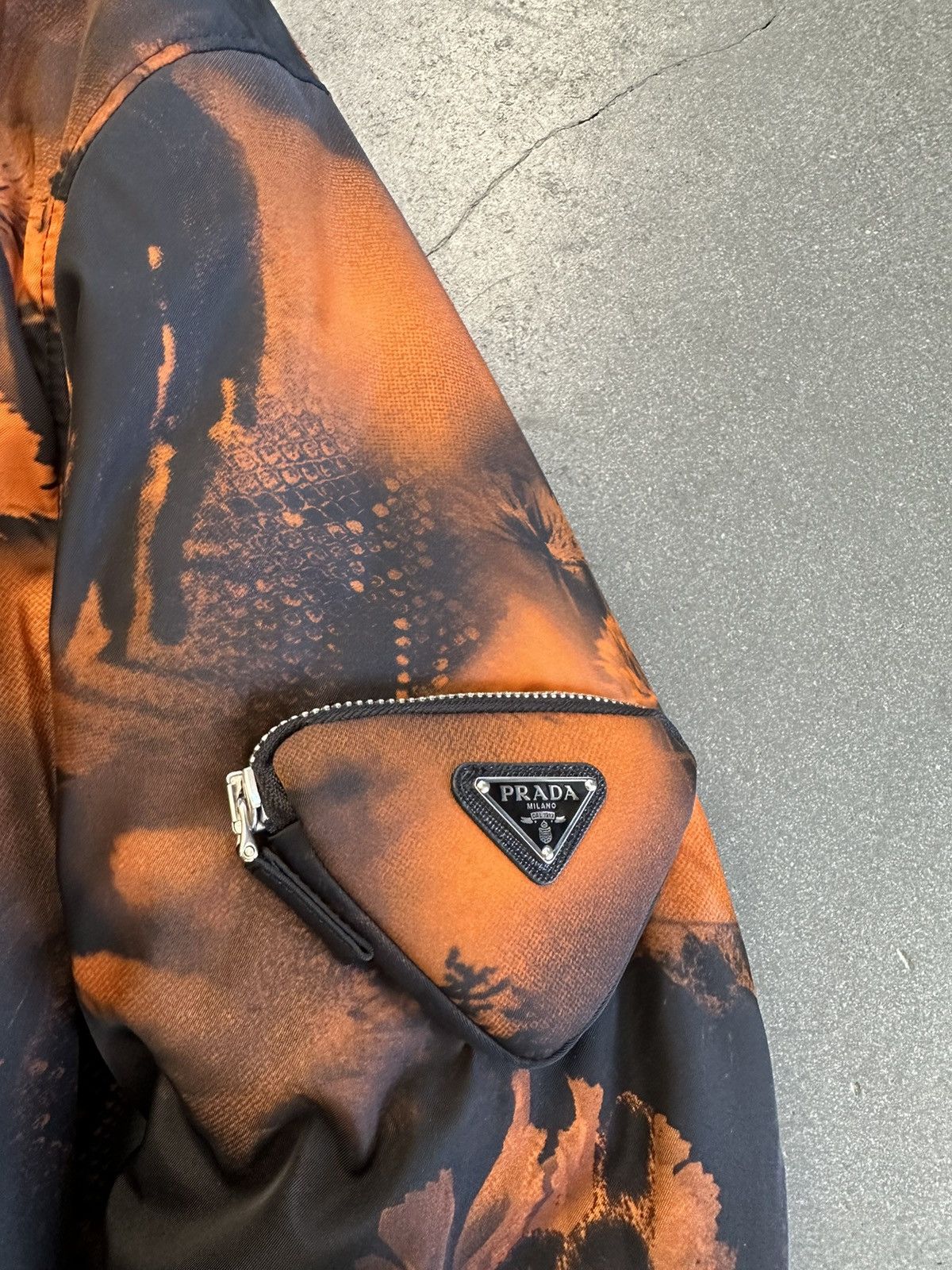 Raf Simons 2022 Prada Runway Printed Re-Nylon Human Print Bomber Jacket | Grailed