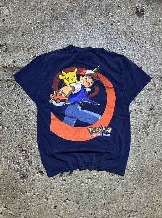 Vintage Crazy Vintage 90s Pokemon Ash Tee Shirt Blue Rare Anime | Grailed