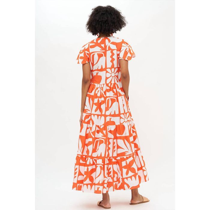Oliphant V-Neck Maxi Dress In Orange Twiggy | Grailed