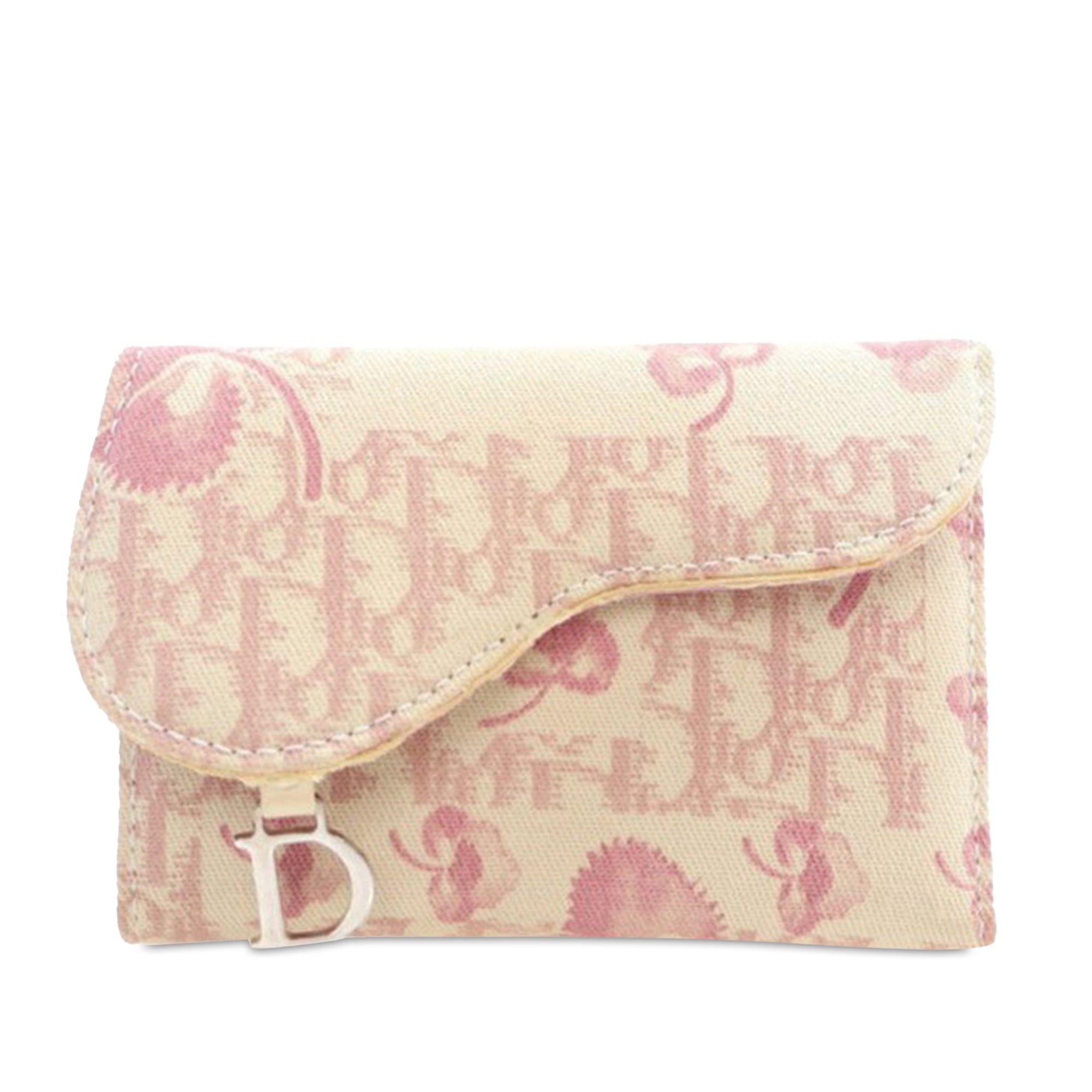 Dior Pink Oblique Canvas Cherry Blossom Girly Saddle Key Holder | Grailed