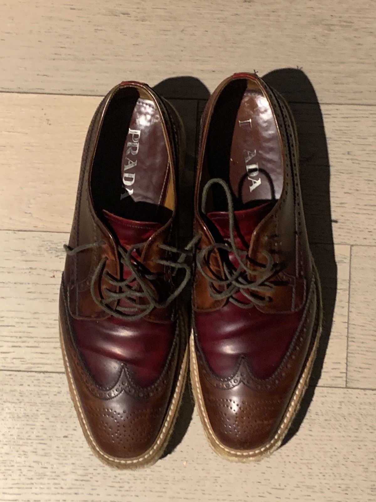 Prada Runway Wingtip Platform Creeper Brogues Espadrilles US 9 | Grailed
